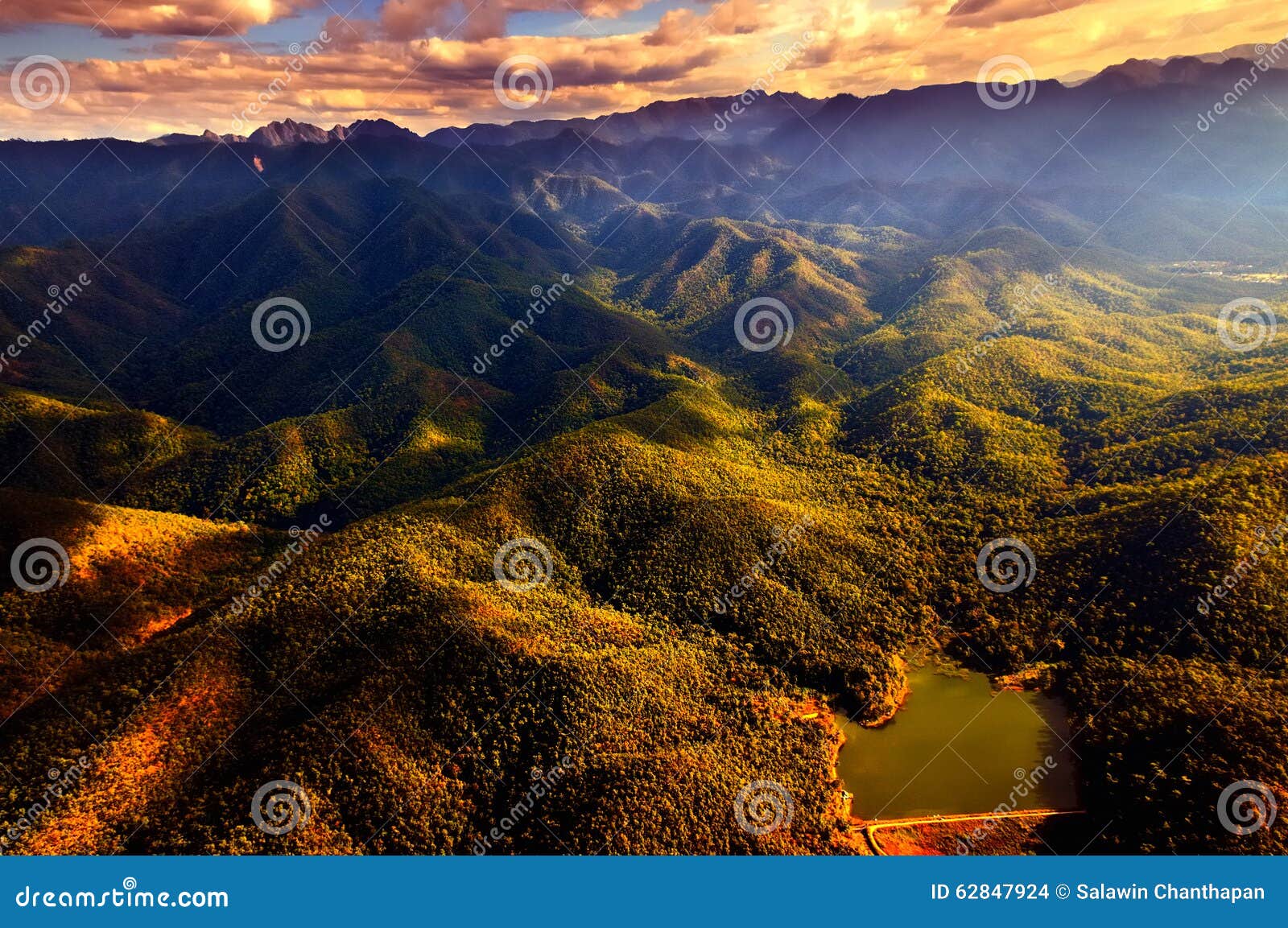 Aerial View of Beautiful Mountain Range Stock Photo - Image of cold ...