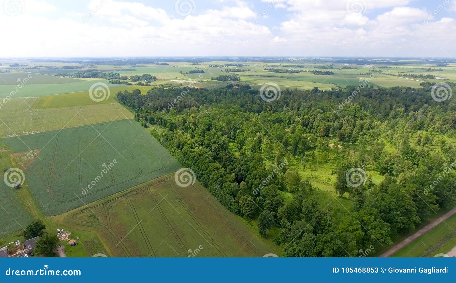 Aerial View of Beautiful Summer Countryside Stock Image - Image of ...