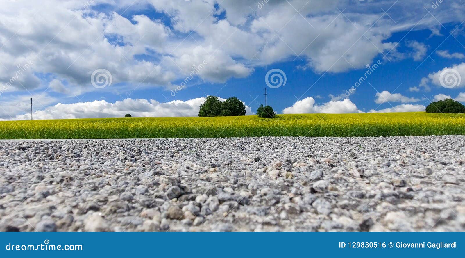 Aerial View of Beautiful Yellow Meadows in Open Countryside Stock Photo ...
