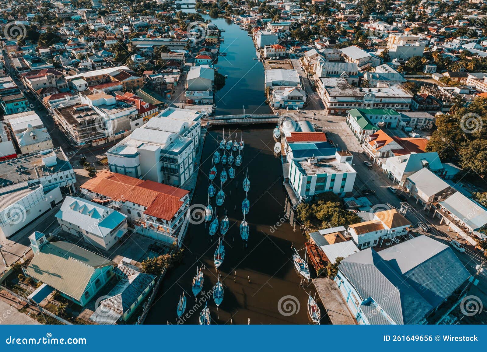 Aerial View of Belize Cityscape Editorial Photo - Image of river ...