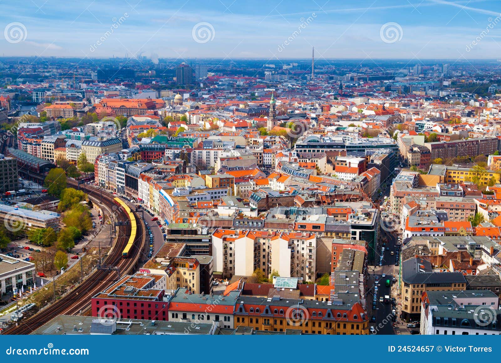 Aerial View of Berlin stock image. Image of city, house - 24524657