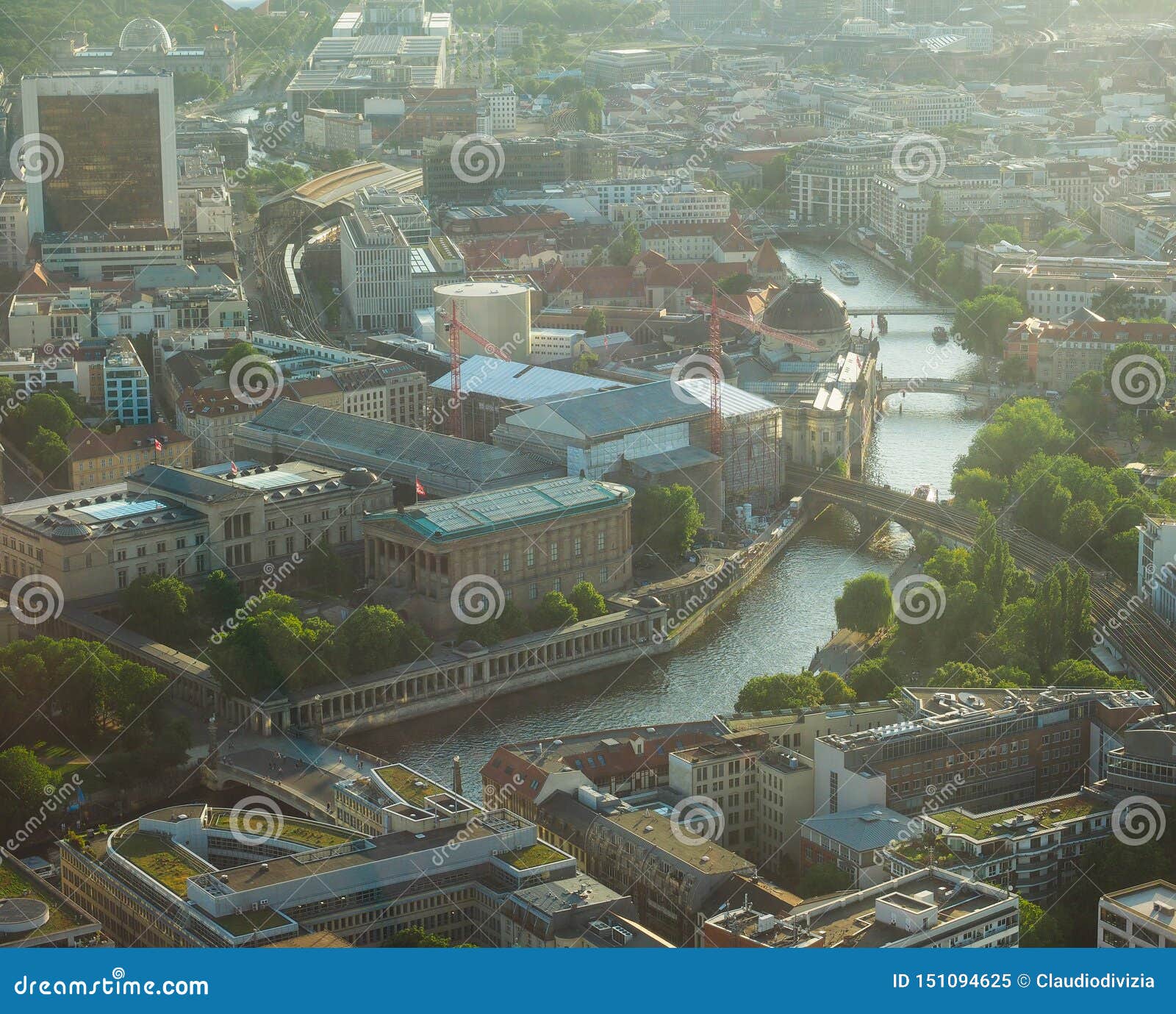 Aerial view of Berlin stock image. Image of landmark - 151094625
