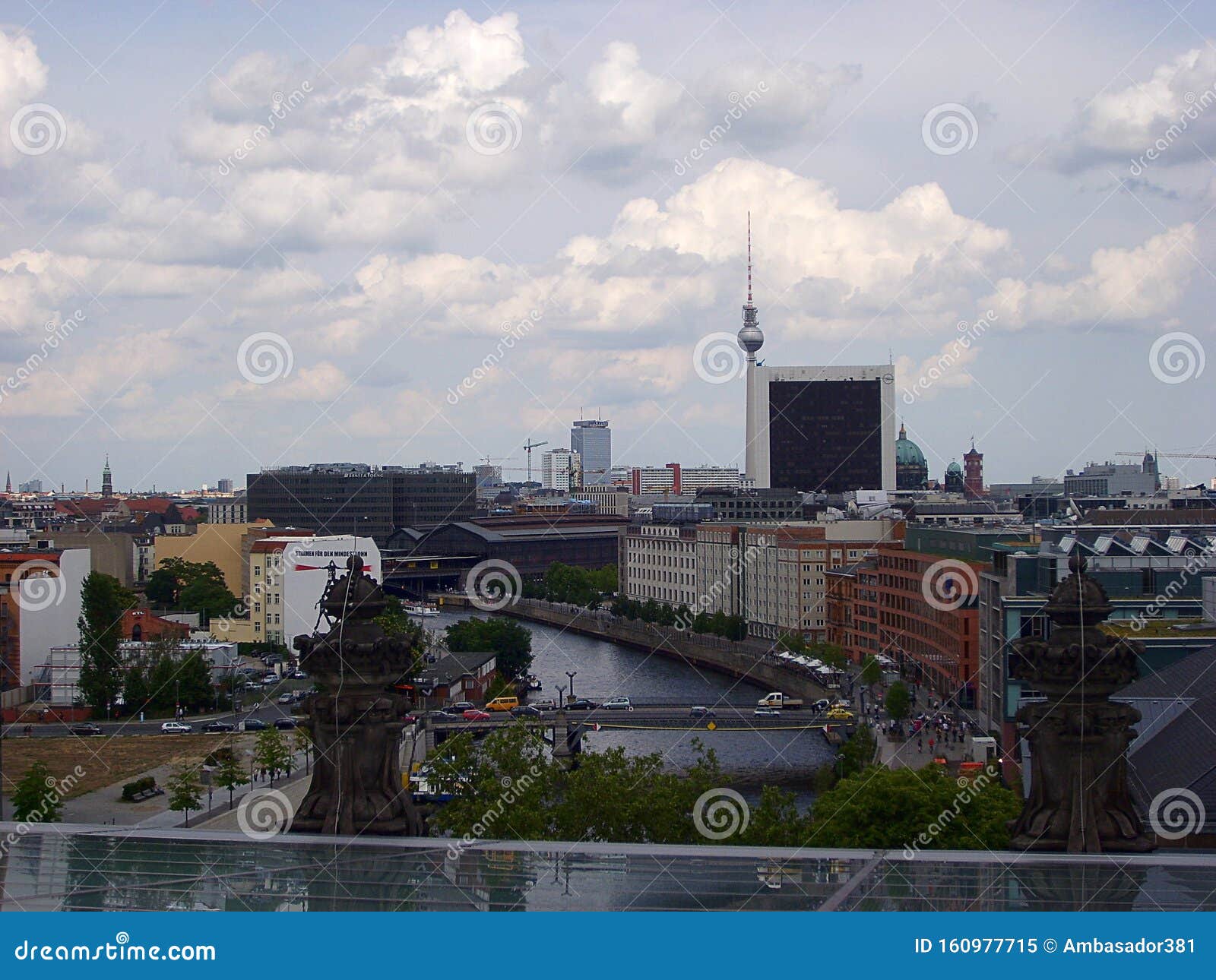Aerial View of Berlin Skyline and Spree River in, Germany Stock Image ...