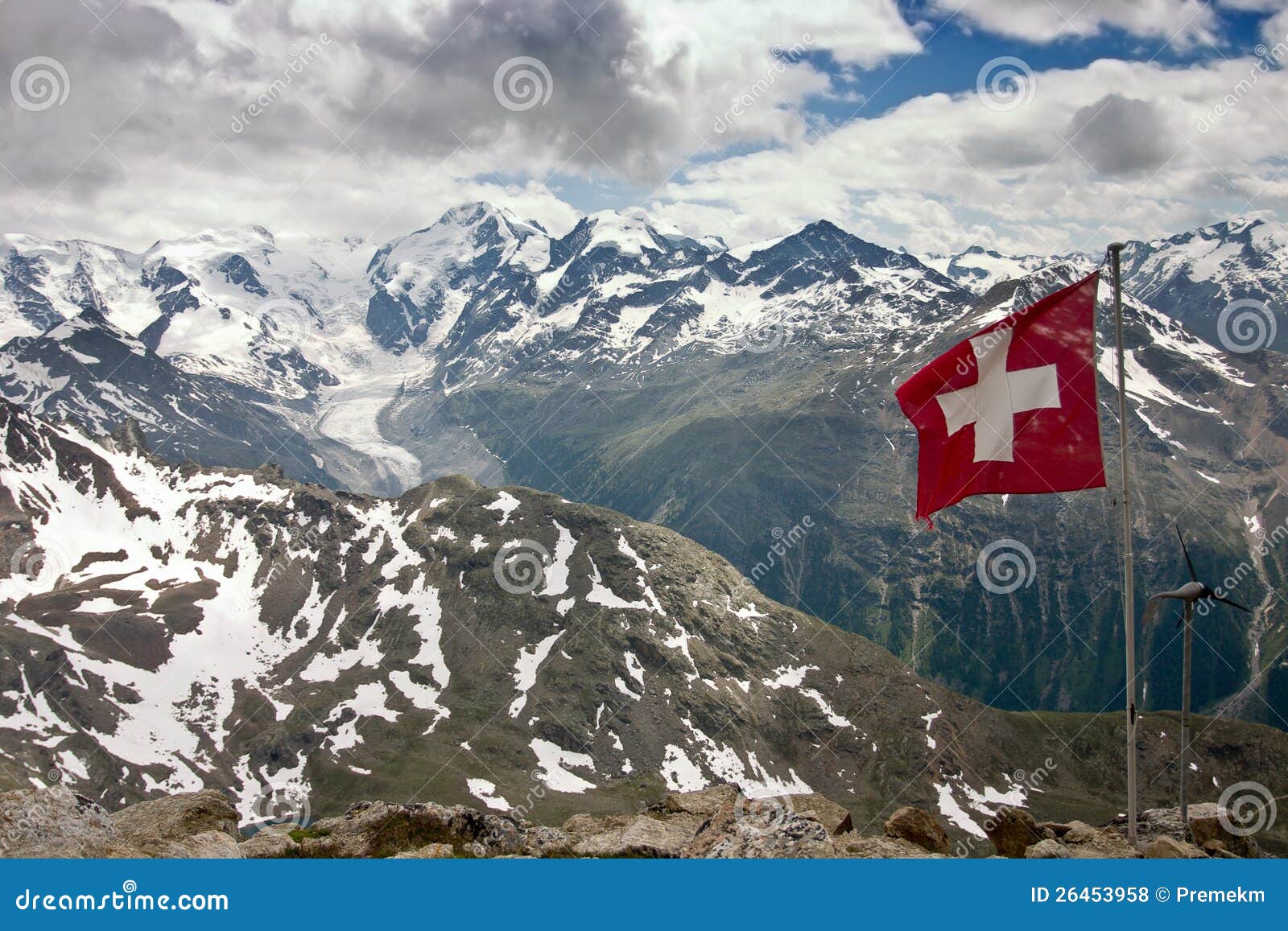 Aerial View of Bernina Mountain Range in Summer Stock Photo - Image of ...