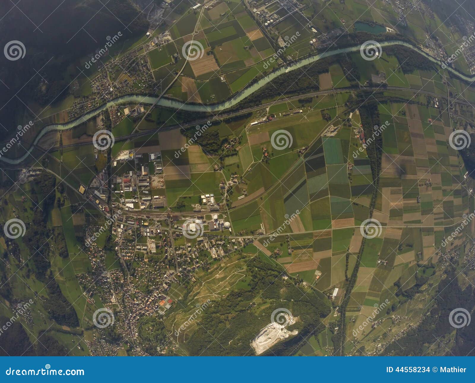 Aerial View - Bex, Switzerland Stock Photo - Image of village, scene ...