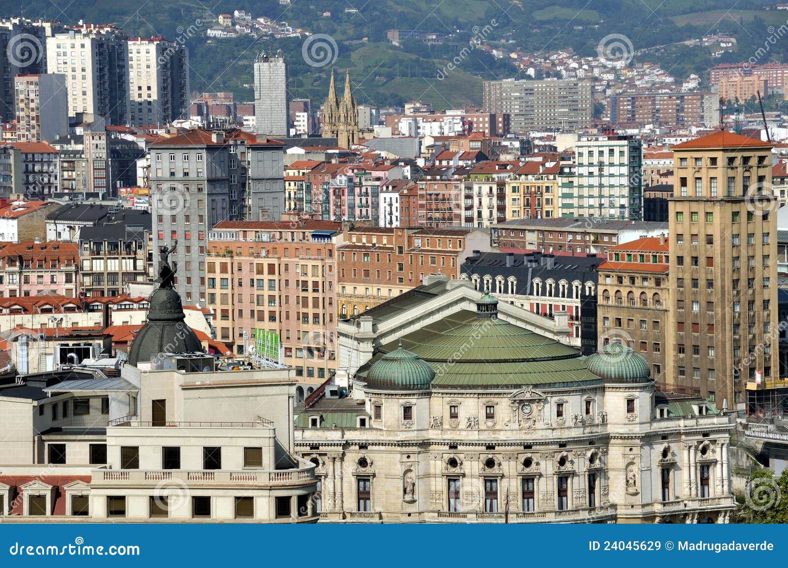 Aerial View of Bilbao, Spain Stock Image - Image of building, house ...