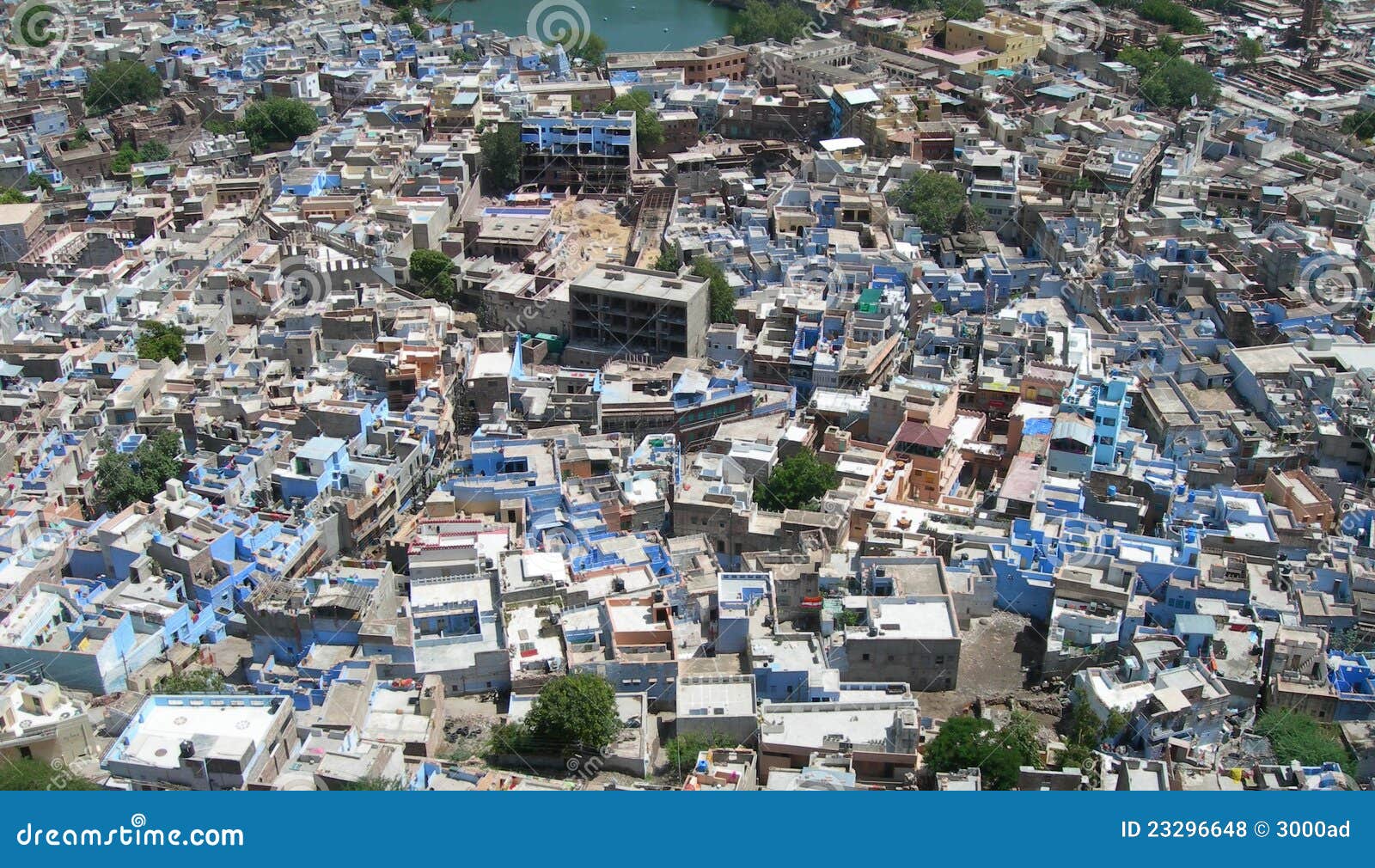 Aerial View of Blue City, India Stock Photo - Image of building, famous ...