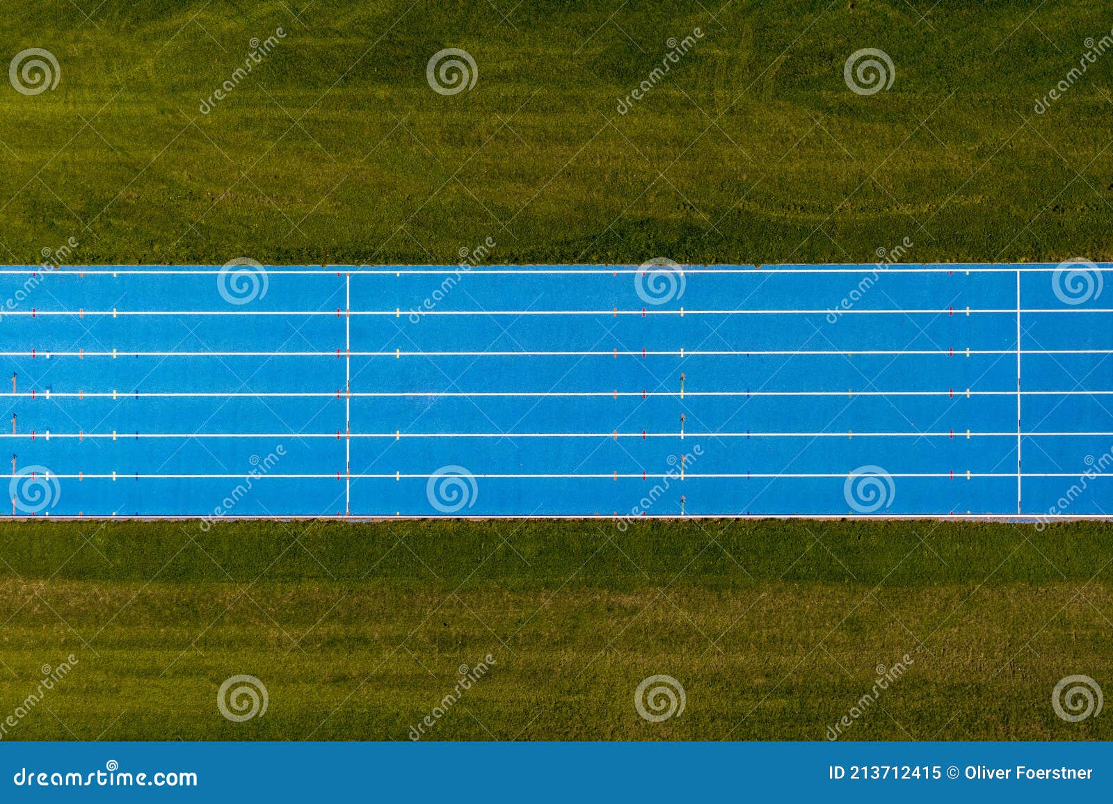 Blue Running Track Aerial View Stock Image - Image of grass, flying ...