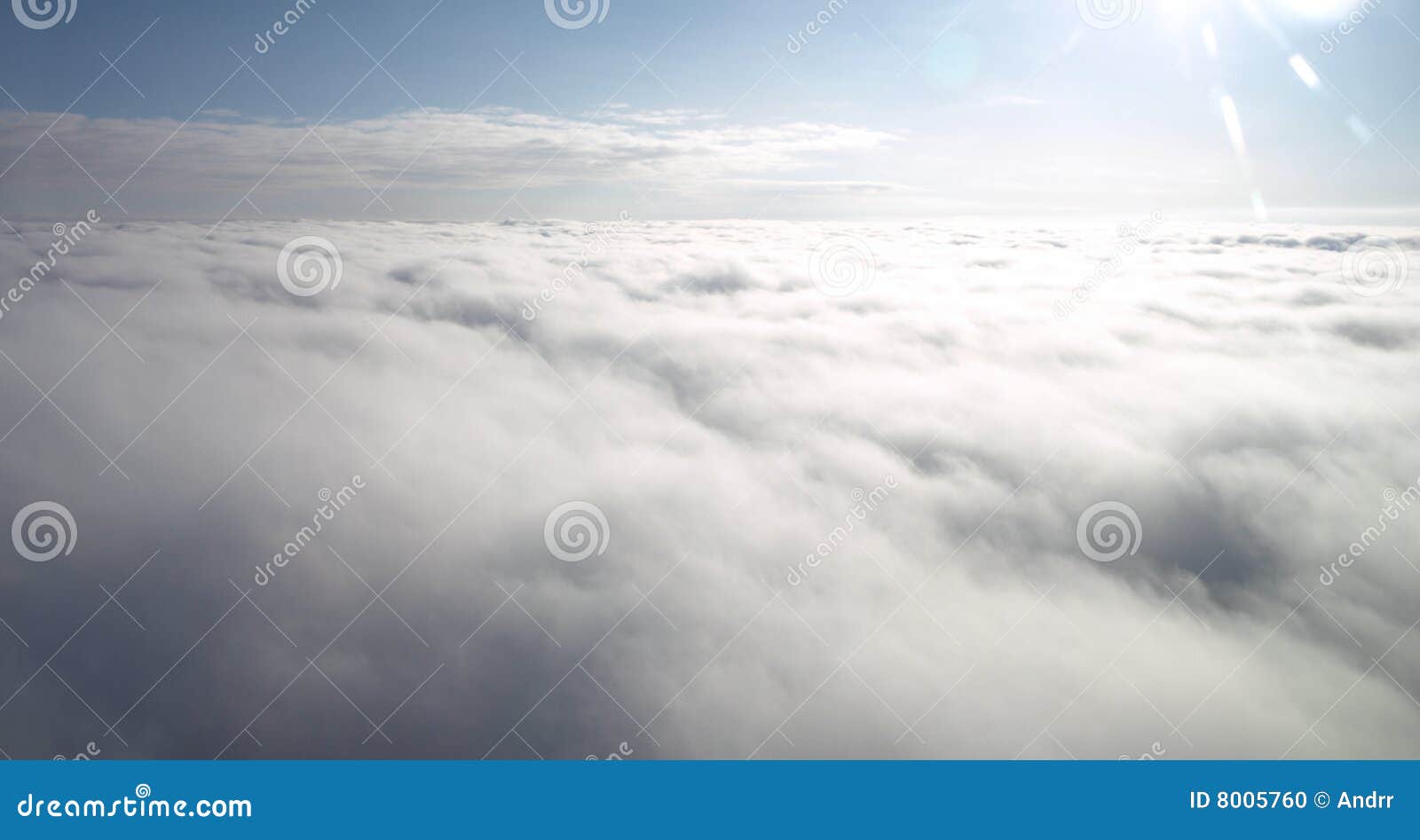 Aerial View - Blue Sky Above the Clouds Stock Photo - Image of field ...