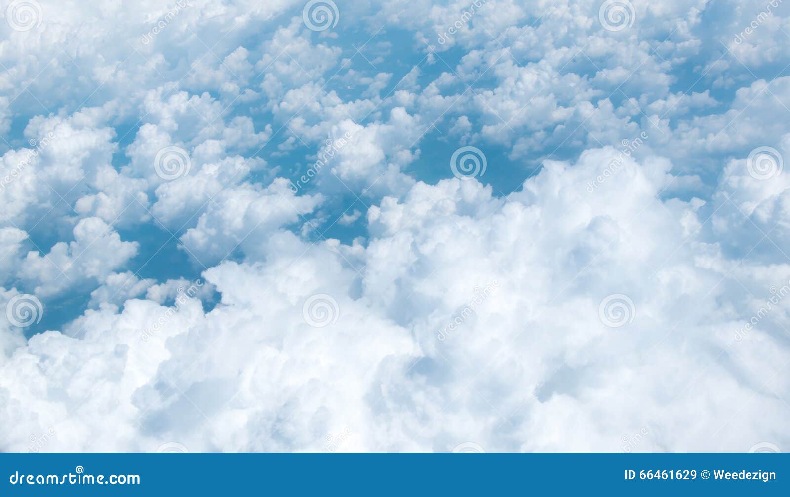 Aerial View of Blue Sky and Cloud Top View from Airplane Window,Nature ...