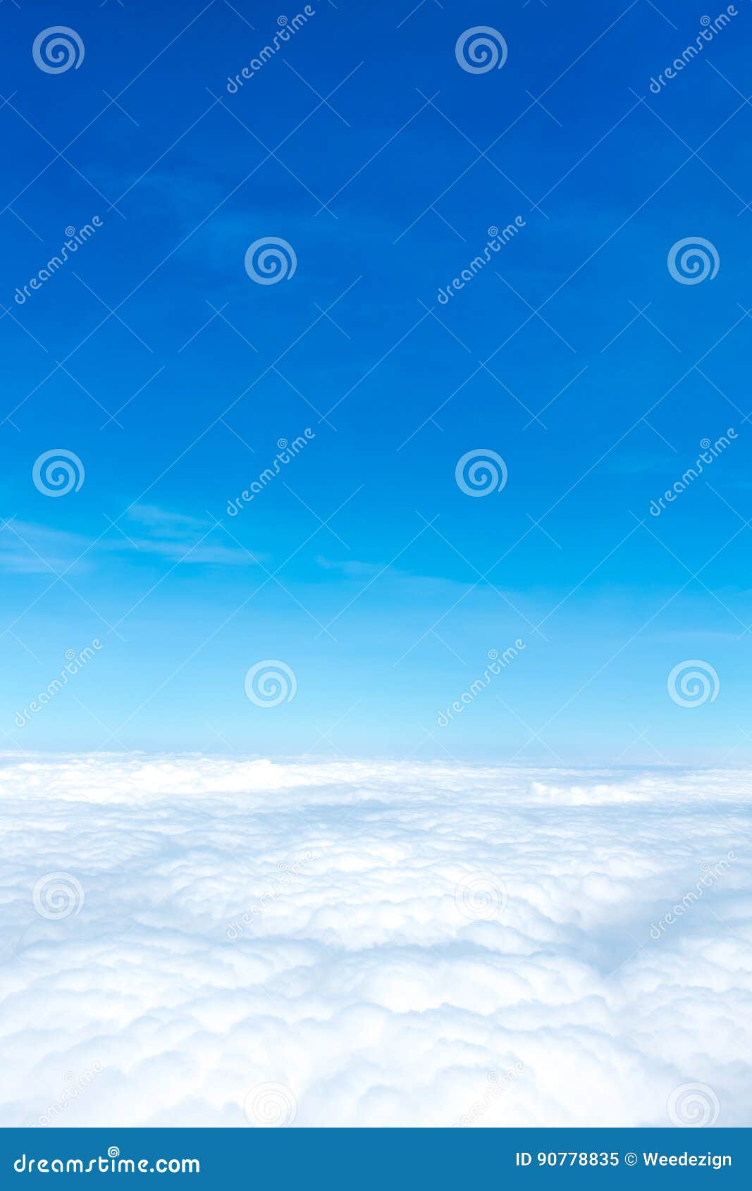 Aerial View of Blue Sky and Cloud Top View from Airplane Window,Nature ...