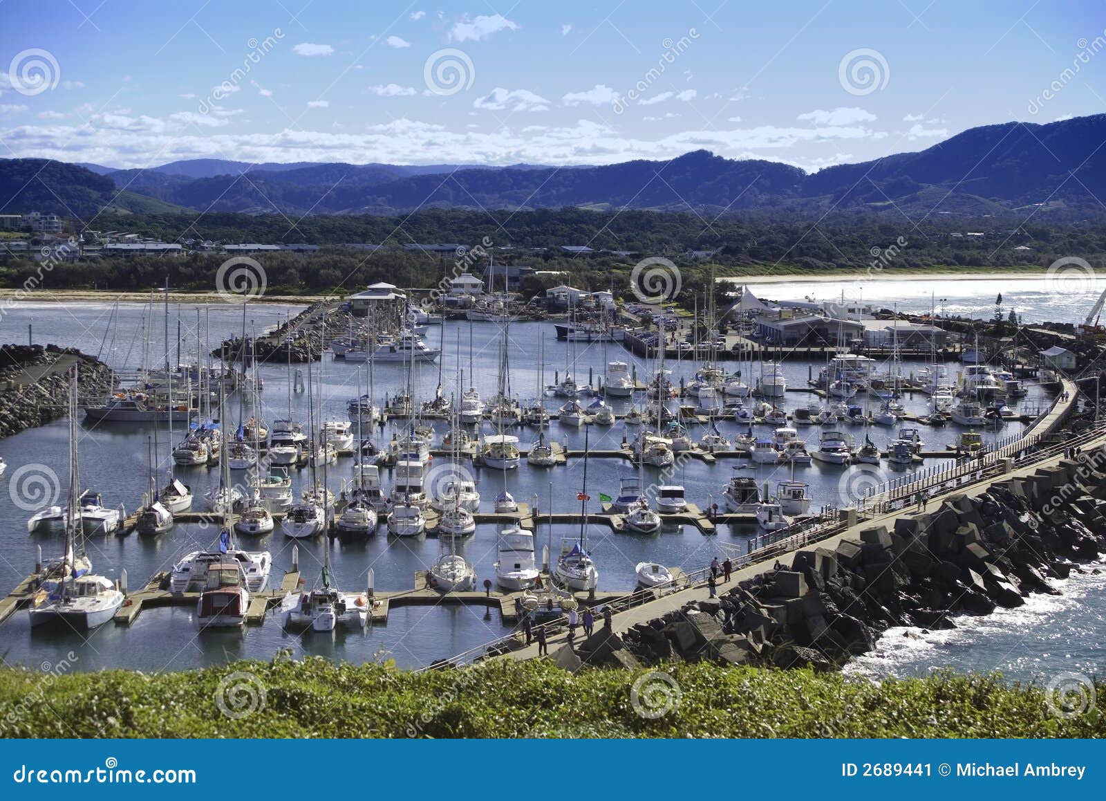 Aerial View of Boat Harbour Stock Image - Image of water, mainland: 2689441