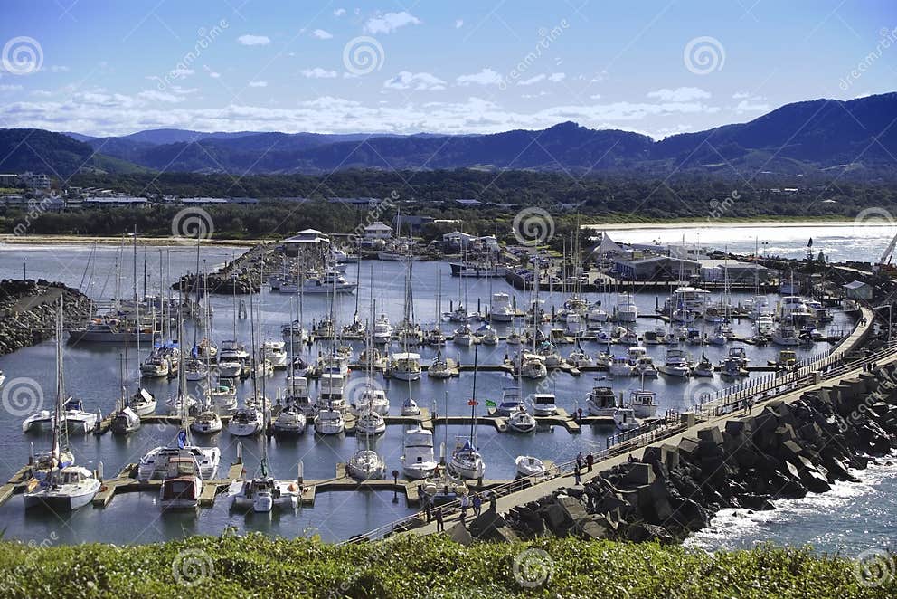 Aerial View of Boat Harbour Stock Image - Image of water, mainland: 2689441