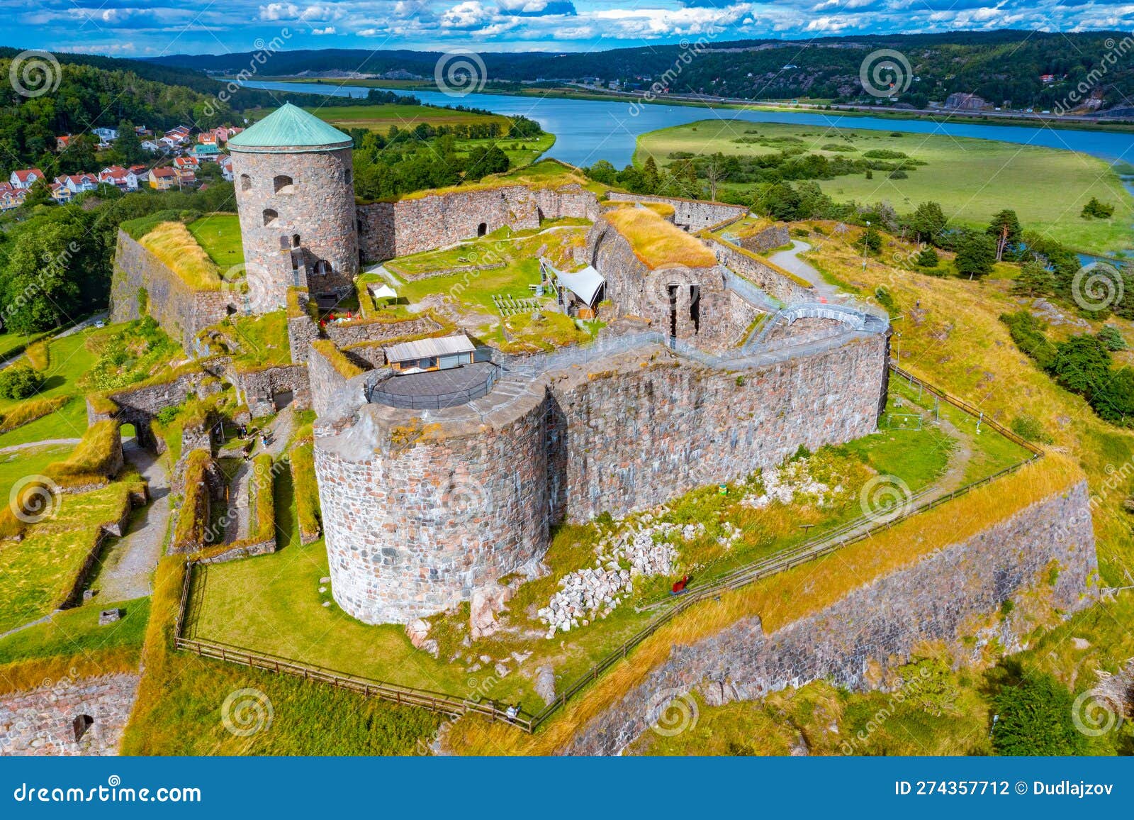 Aerial View of Bohus Fortress in Sweden Stock Photo - Image of citadel ...