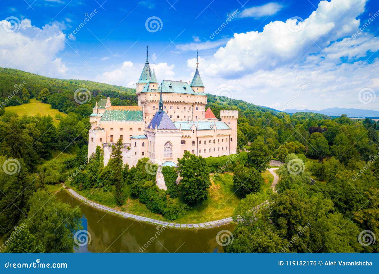 Aerial View of Bojnice Castle Stock Photo - Image of chateau, aerial ...