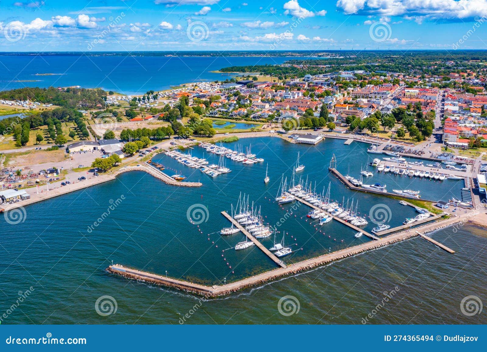Aerial View of Borgholm in Sweden Stock Photo - Image of recreation ...