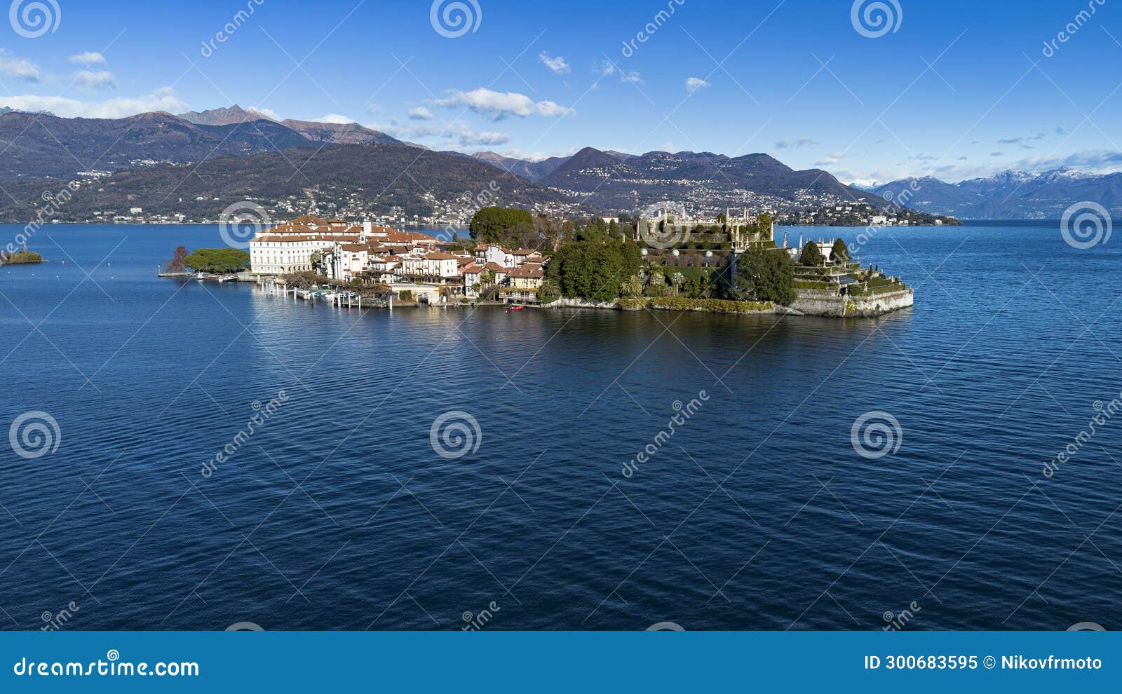Aerial View of the Borromee Islands on Lake Maggiore Stock Image ...