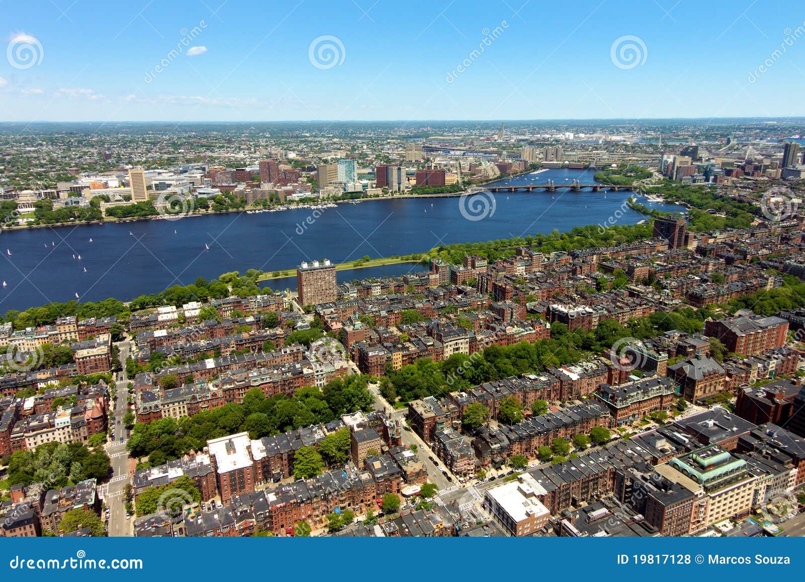 Aerial View of Boston stock photo. Image of river, estate - 19817128