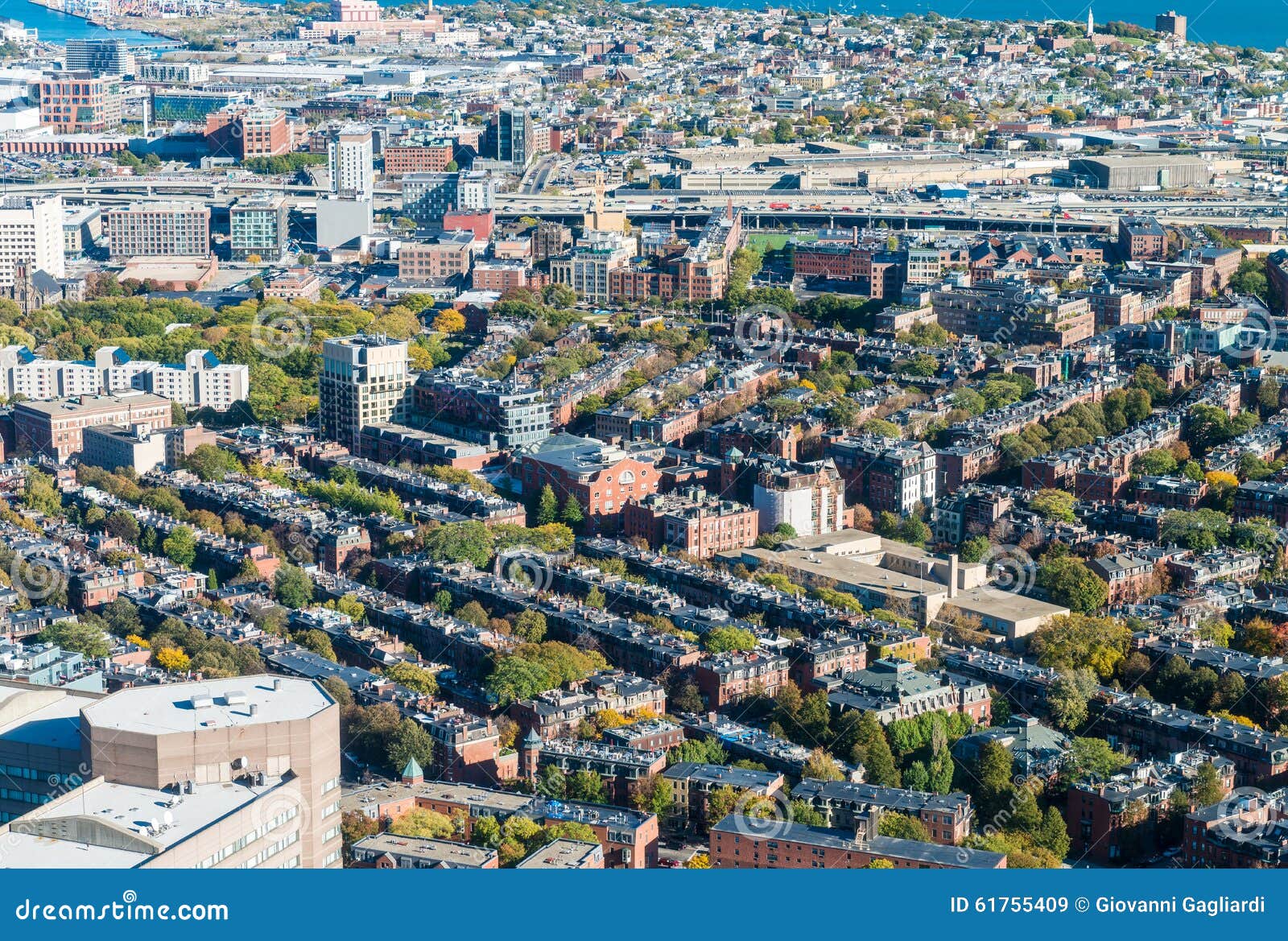 Aerial View of Boston Skyline Stock Image - Image of england, fenway ...