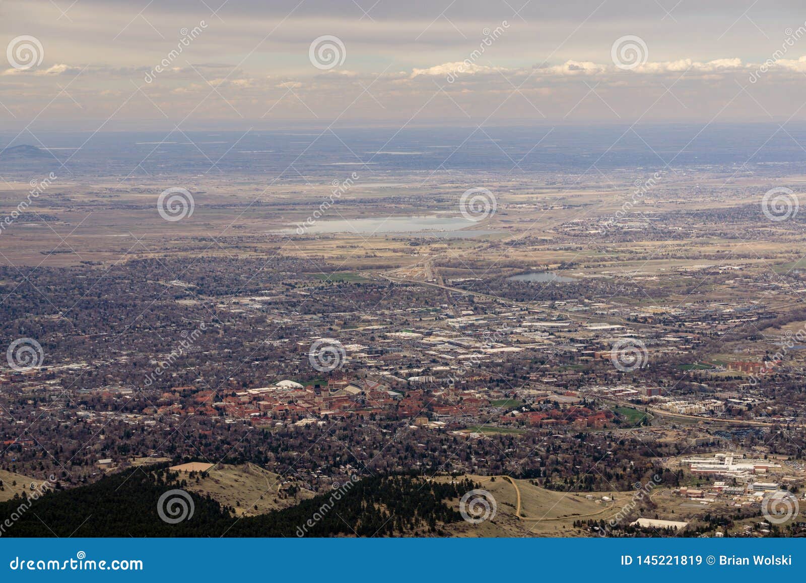 Aerial View of Boulder, Colorado Stock Image - Image of sunset, folsom ...