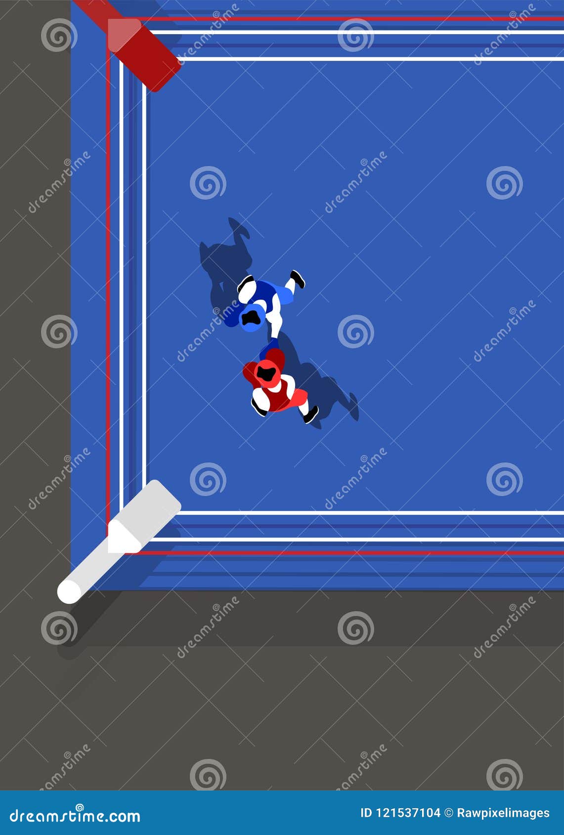 Aerial View of a Boxing Ring Stock Vector - Illustration of defense ...