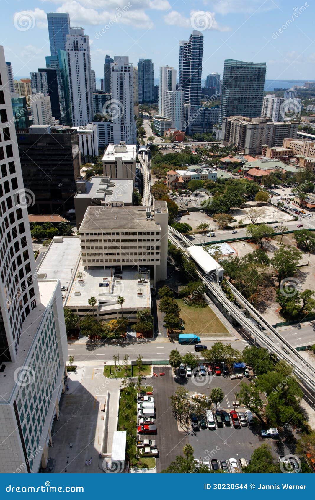 Aerial View of Miami stock photo. Image of offices, sprawl - 30230544
