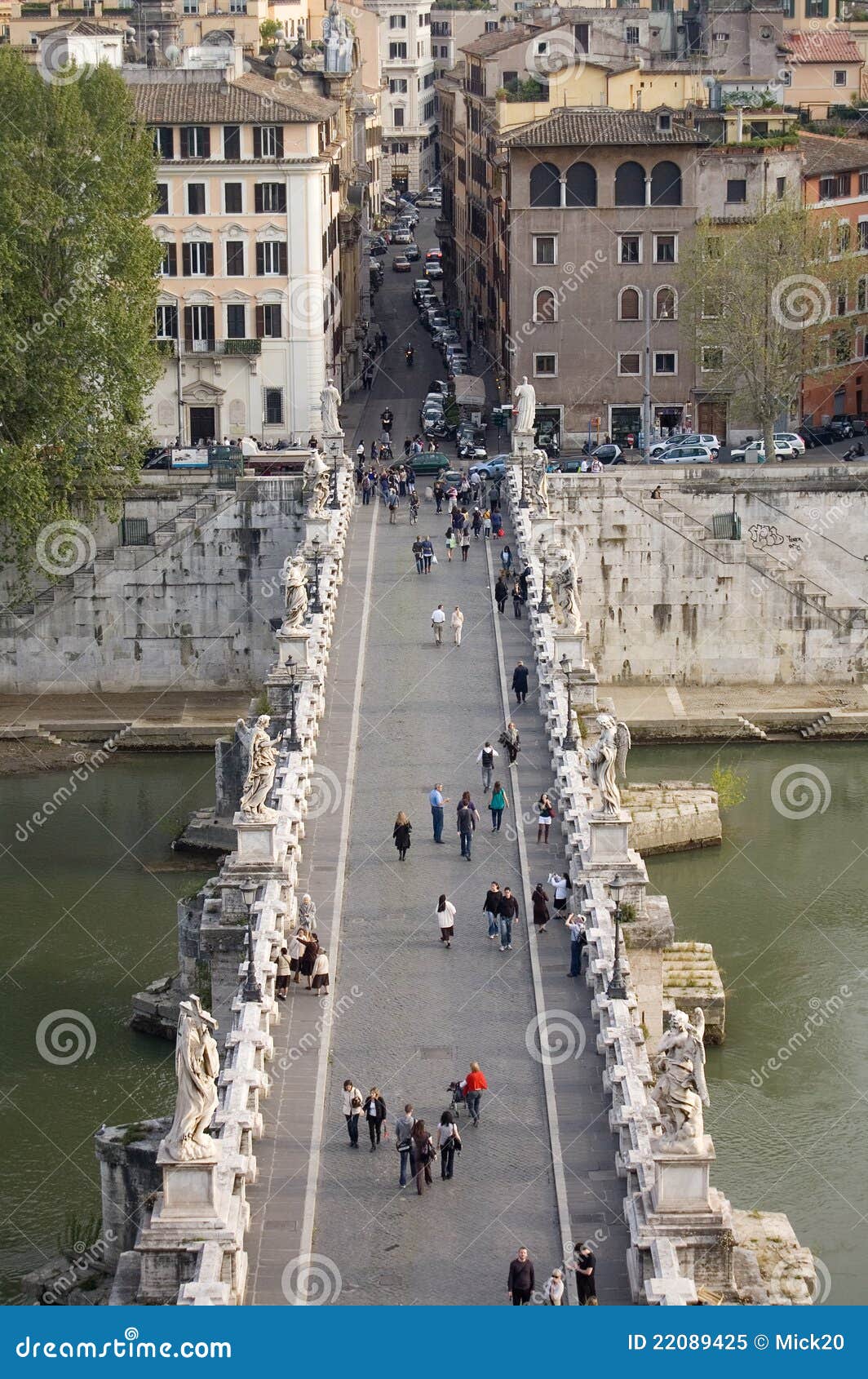Aerial View of the Bridge of San Angelo Stock Image - Image of ...