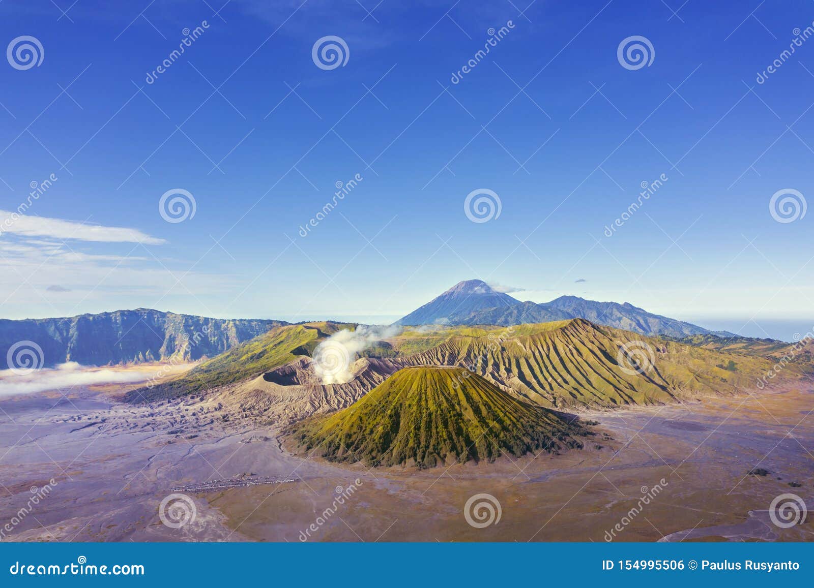 Aerial View of Bromo Mountain at Morning Stock Photo - Image of ...