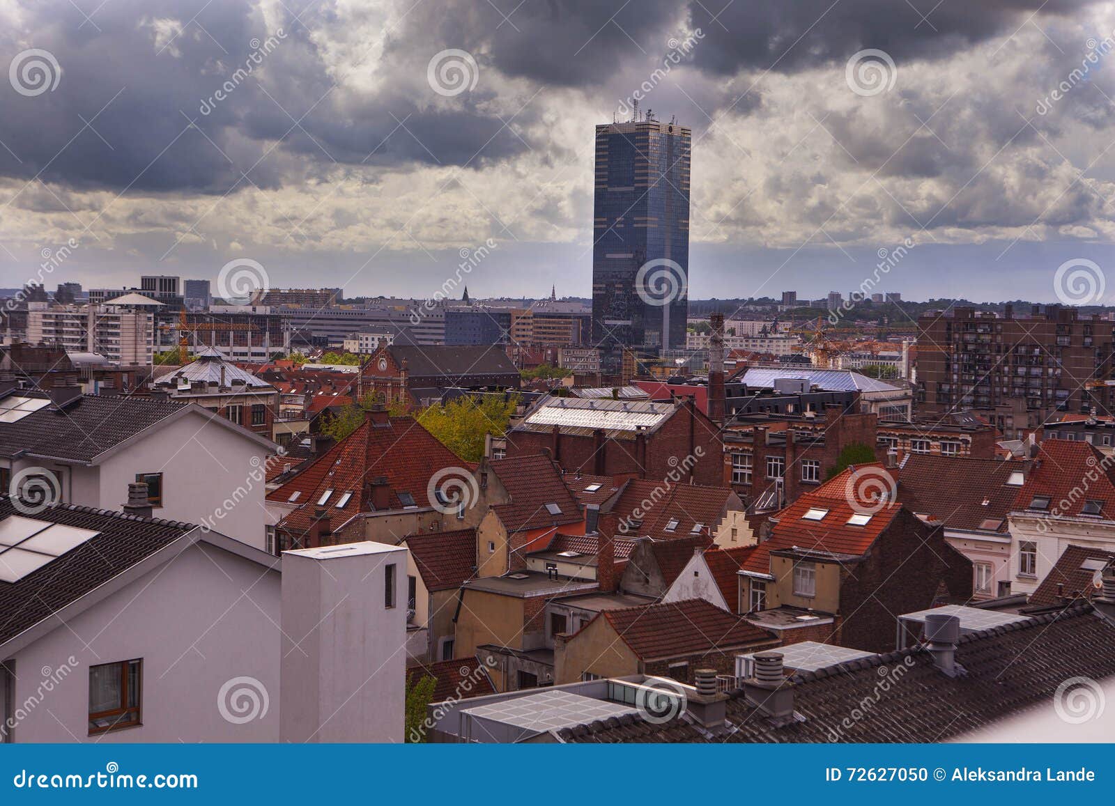 Aerial view of Brussels stock photo. Image of panorama - 72627050