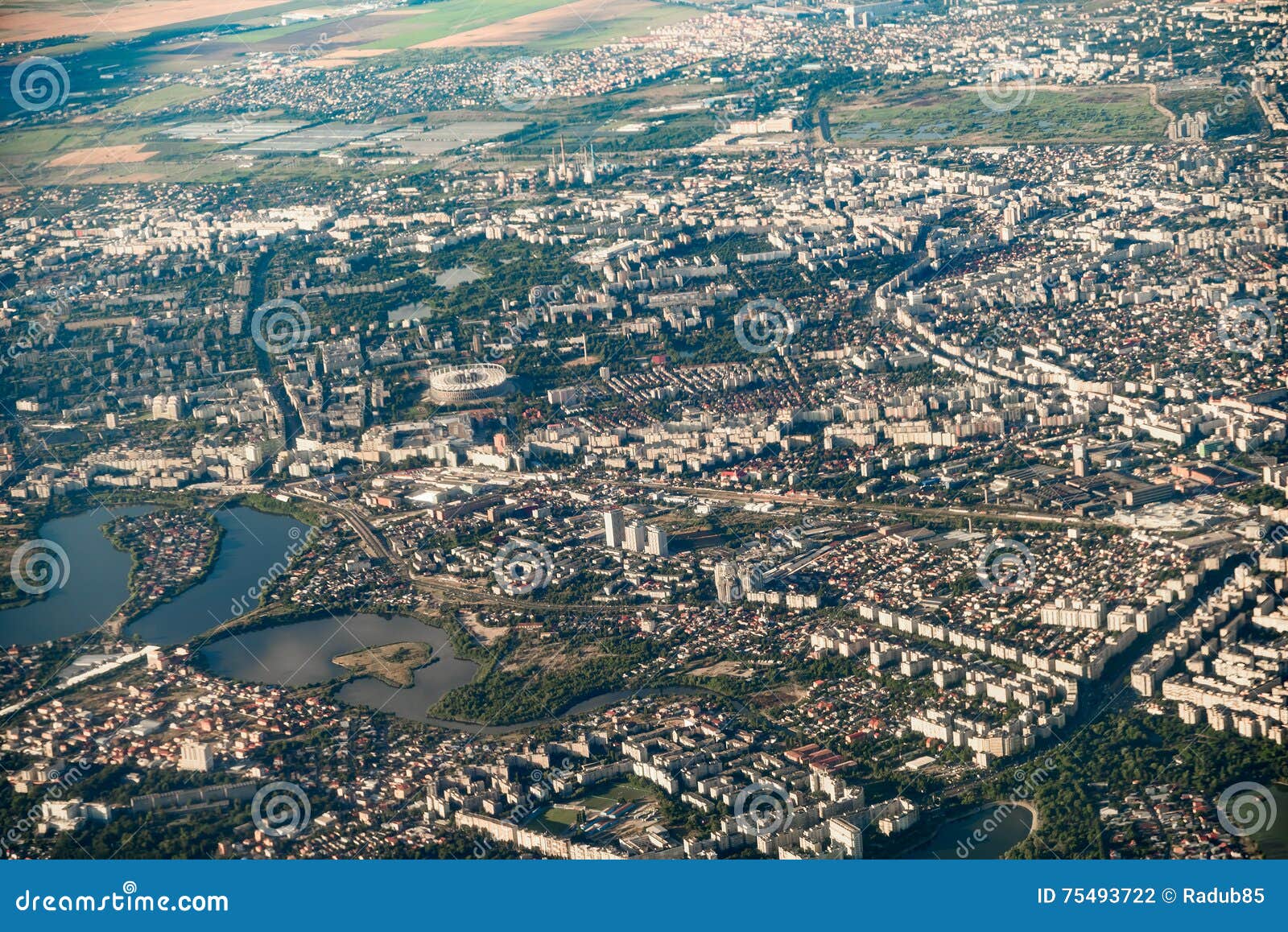 Aerial View of Bucharest City Stock Photo - Image of house, park: 75493722