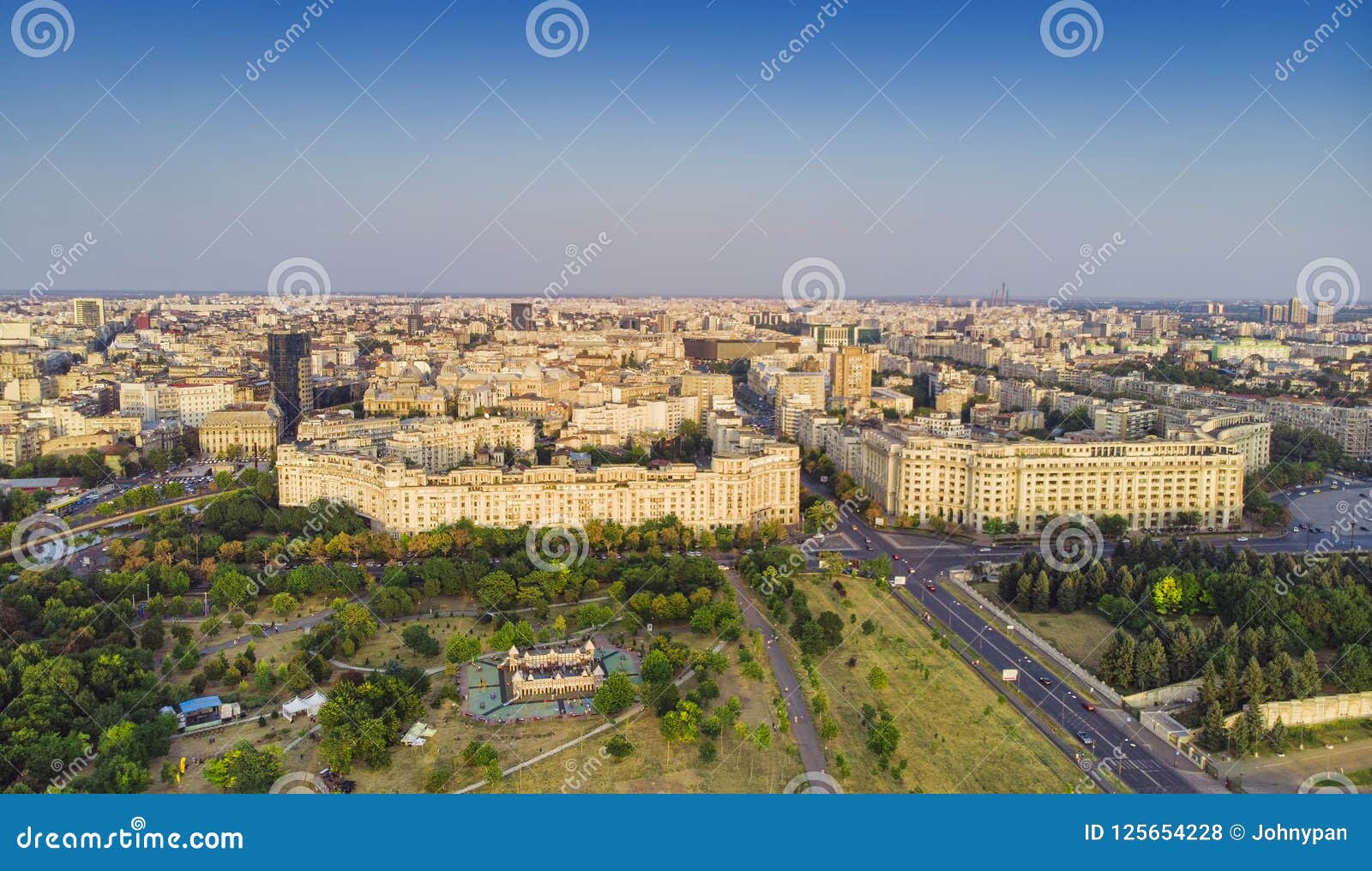 Aerial View of Bucharest City Stock Photo - Image of europe, modern ...