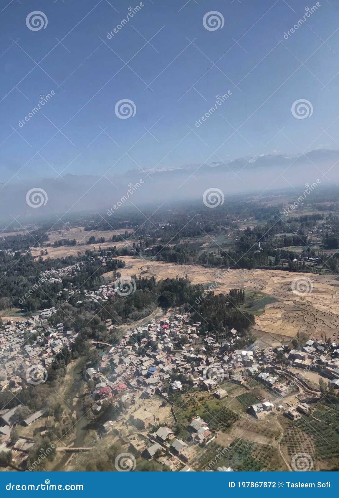 Aerial View of Budgam Kashmir Stock Photo - Image of iexplorekashmir ...
