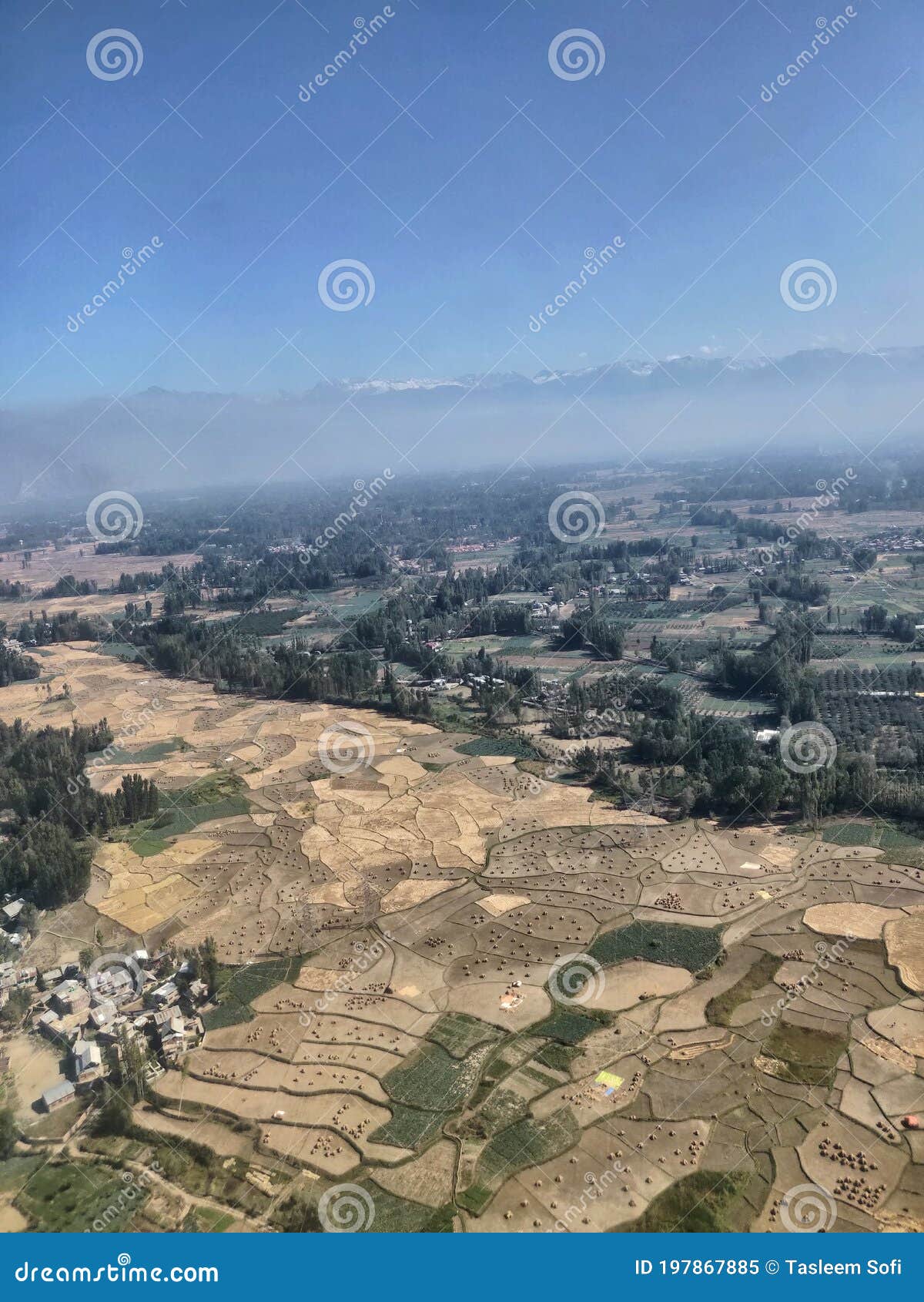 Aerial View of Budgam Kashmir Stock Image - Image of valley, mountain ...