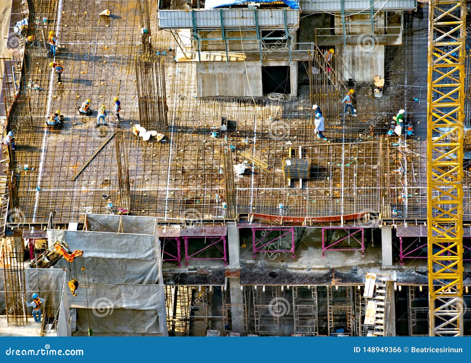 Aerial View of a Building Construction in Progress Stock Photo - Image ...