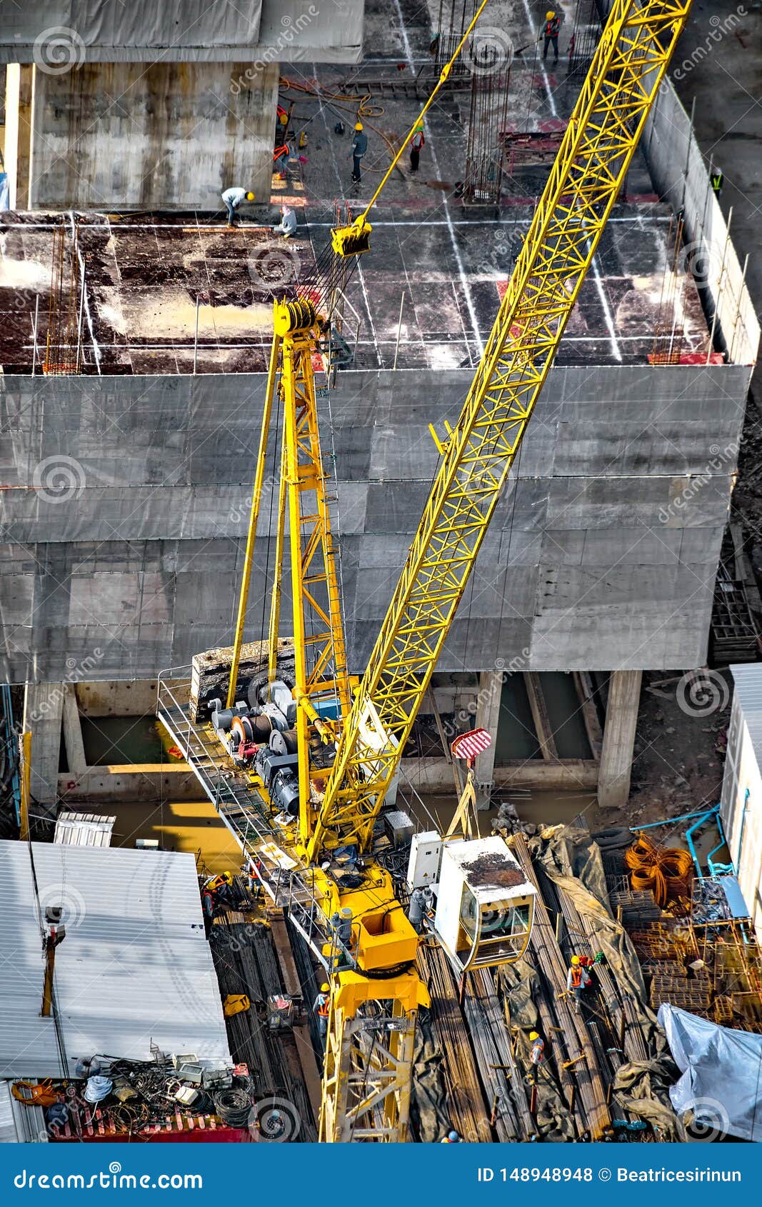 Aerial View of a Building Construction in Progress Stock Photo - Image ...