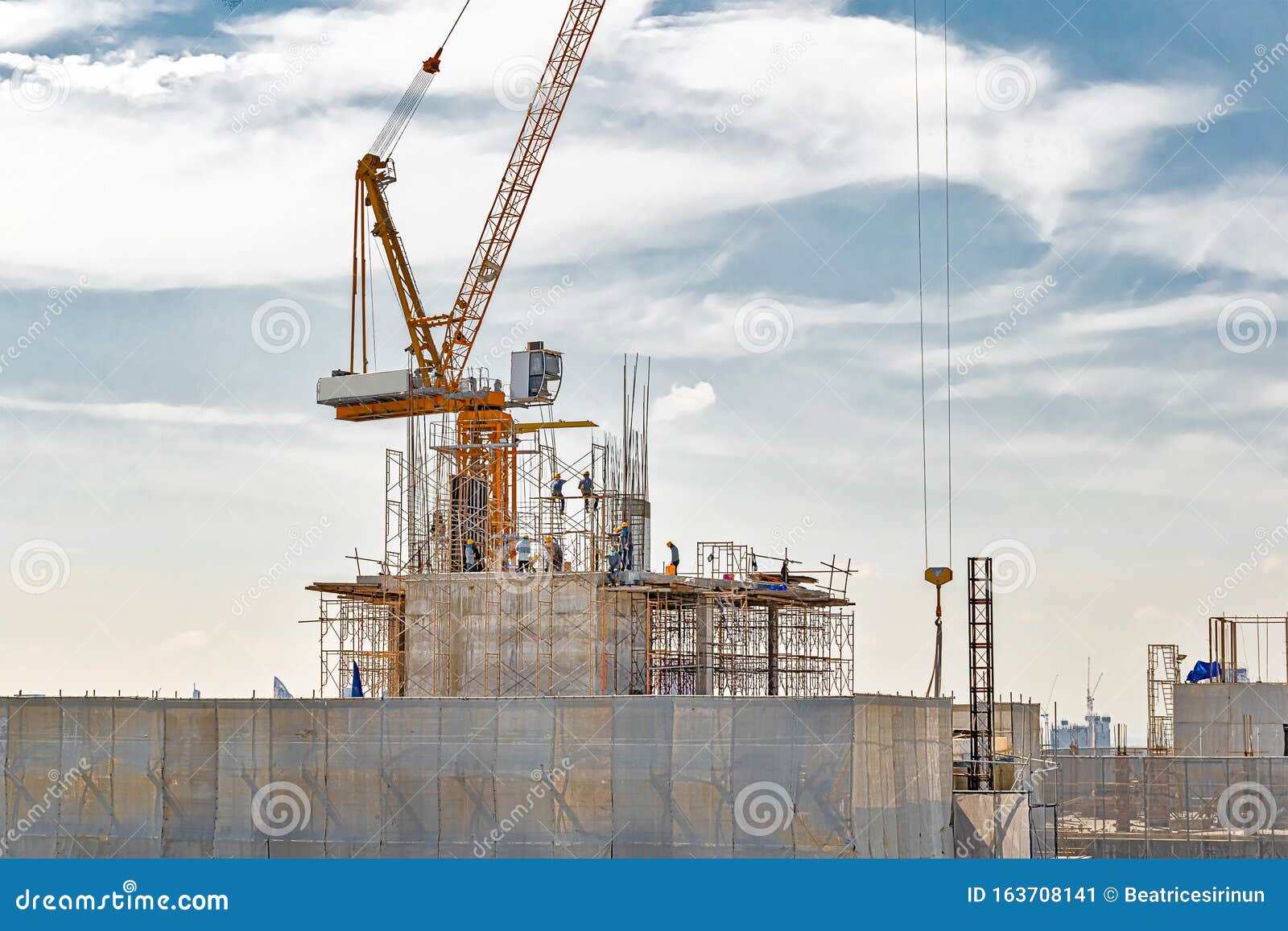 Aerial View of a Building Construction in Progress Stock Image - Image ...