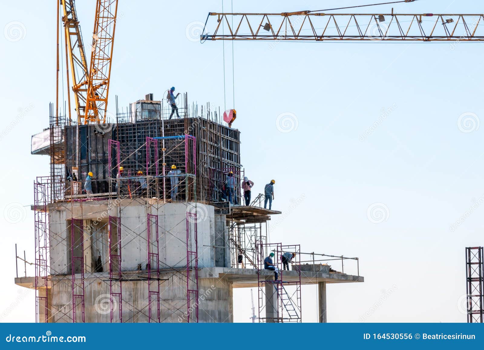 Aerial View of a Building Construction in Progress Stock Photo - Image ...