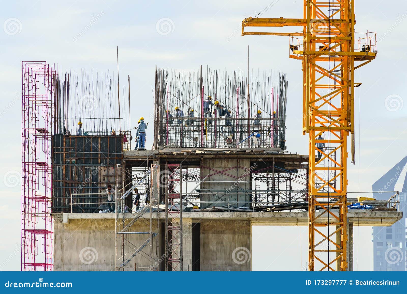 Aerial View of a Building Construction in Progress. Stock Image - Image ...