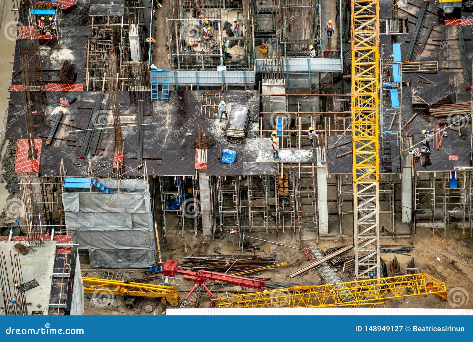 Aerial View of a Building Construction in Progress Stock Image - Image ...