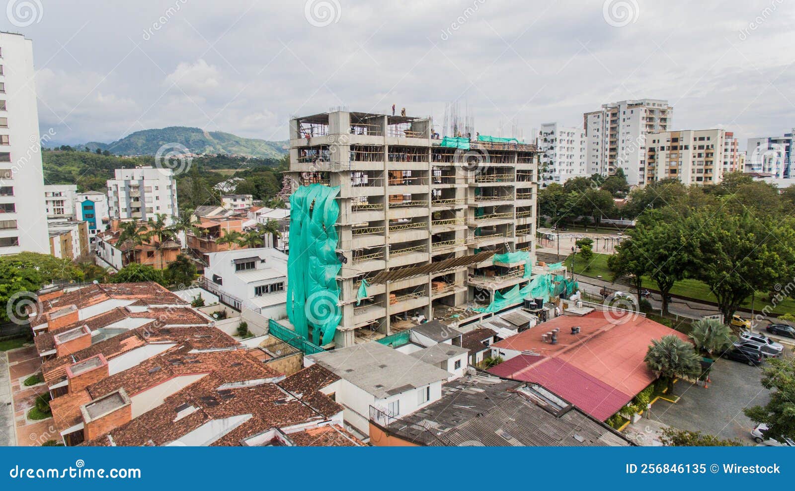 Aerial View of a Building Under Construction Stock Image - Image of ... Aerial View of a Building Under Construction Stock Image - Image of ...