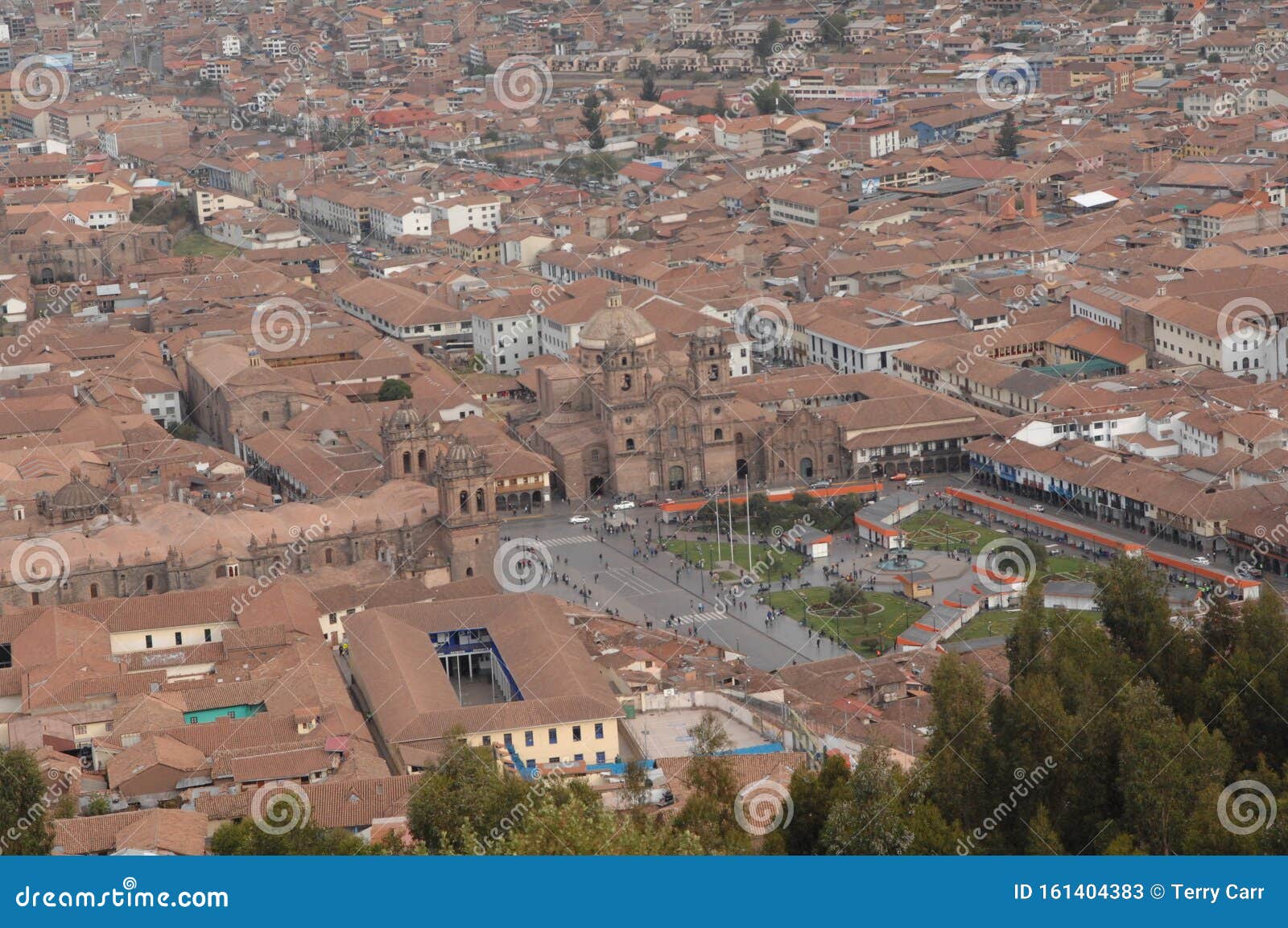 Aerial view of Cusco, Peru stock image. Image of buildings - 161404383