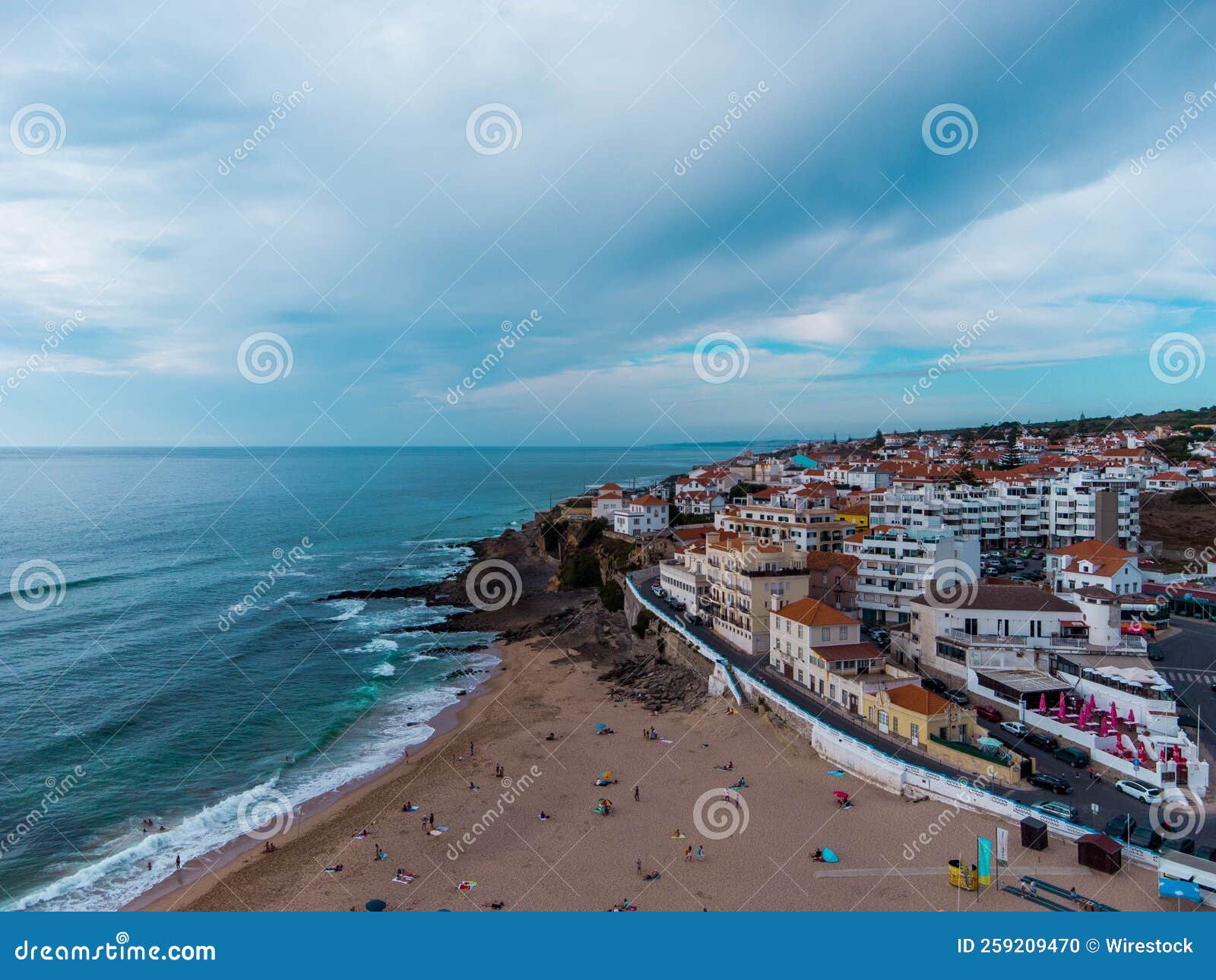 Aerial View of Buildings by the Ocean in Albufeira, Portugal Stock ... Aerial View of Buildings by the Ocean in Albufeira, Portugal Stock ...