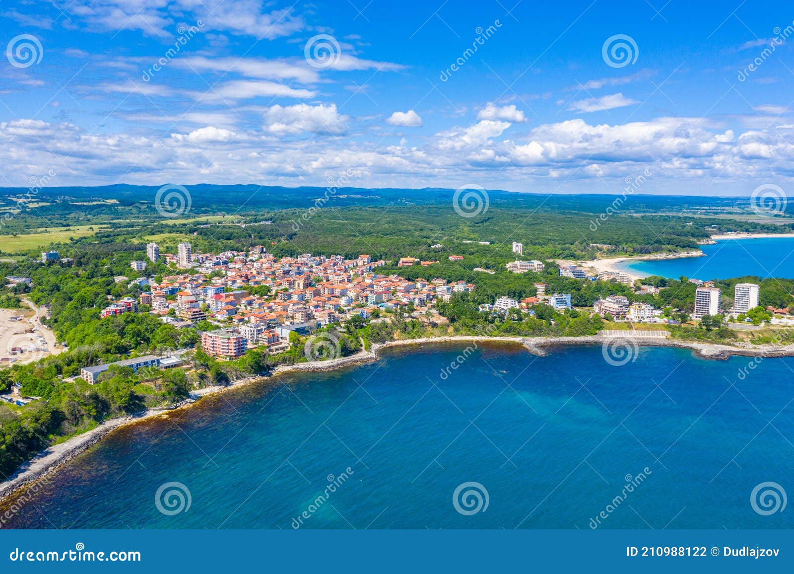 Aerial View of Bulgarian Seaside Town Kiten Stock Photo - Image of ...