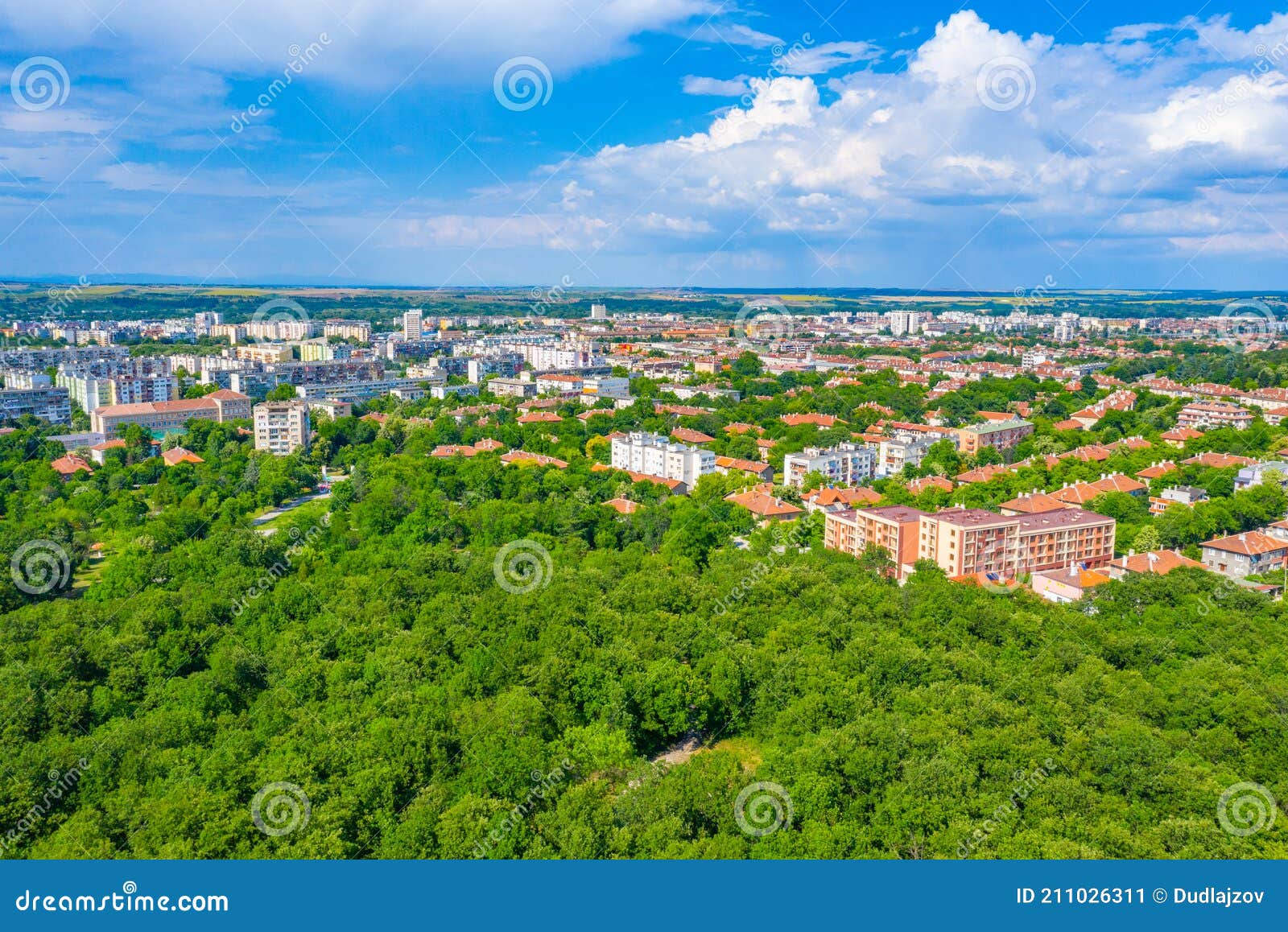 Aerial View of Bulgarian Town Dimitrovgrad Stock Image - Image of ...