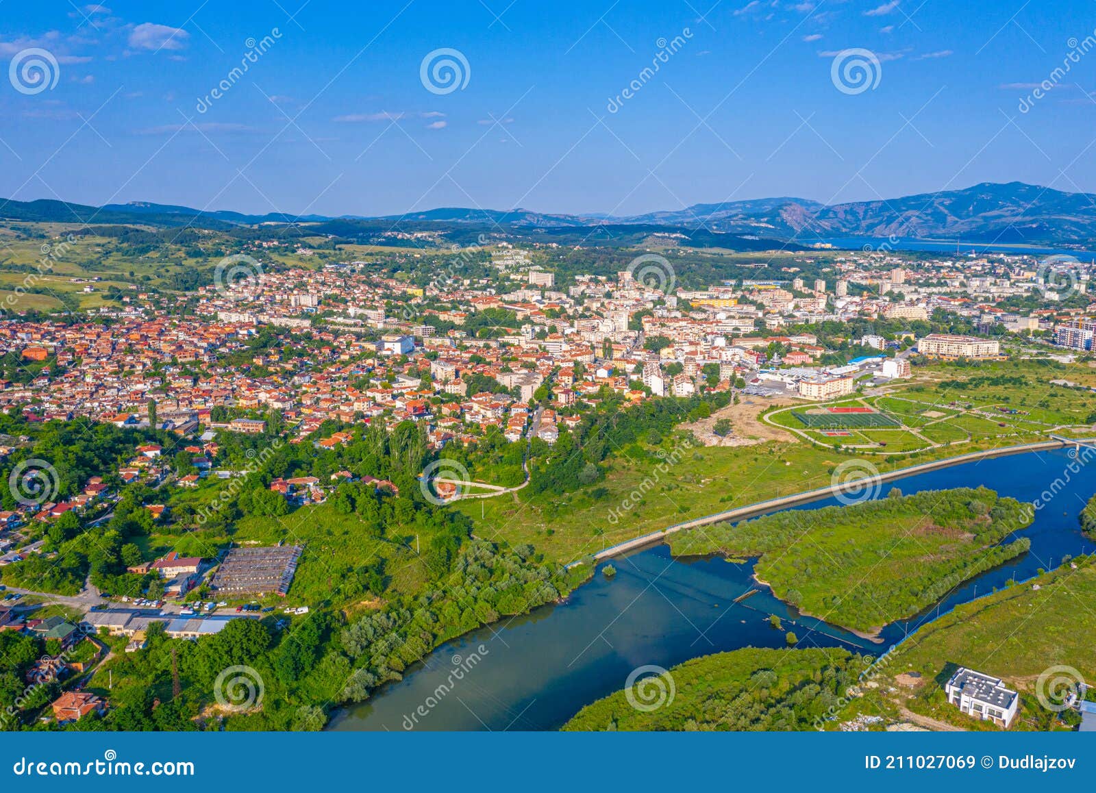 Aerial View of Bulgarian Town Kardzhali Stock Image - Image of park ...