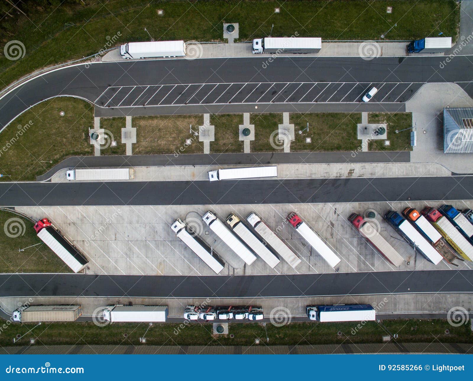 Aerial View of a Bus Station Stock Photo - Image of motorway ...