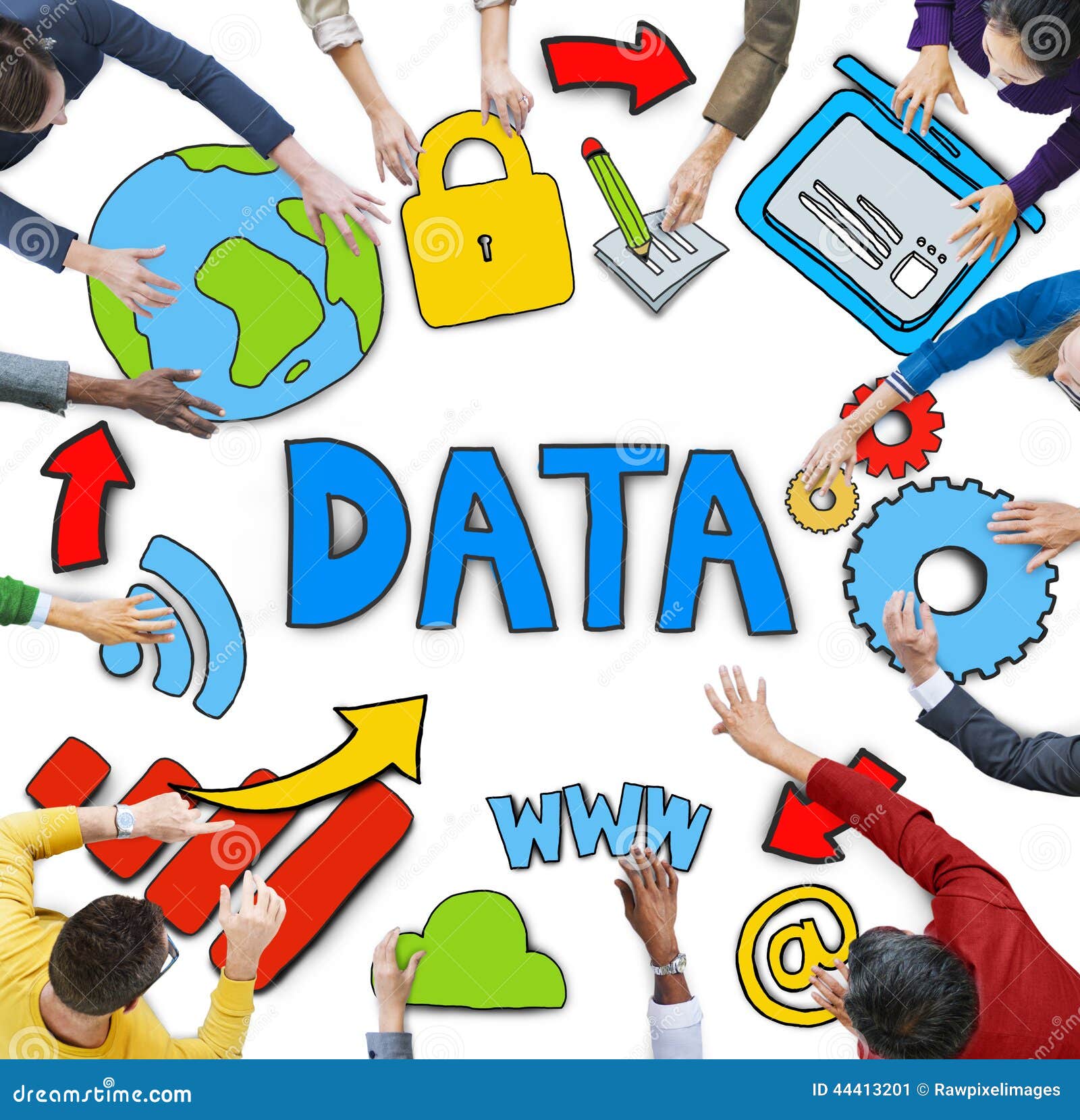 Aerial View of Business People and Data Concept Stock Image - Image of ...