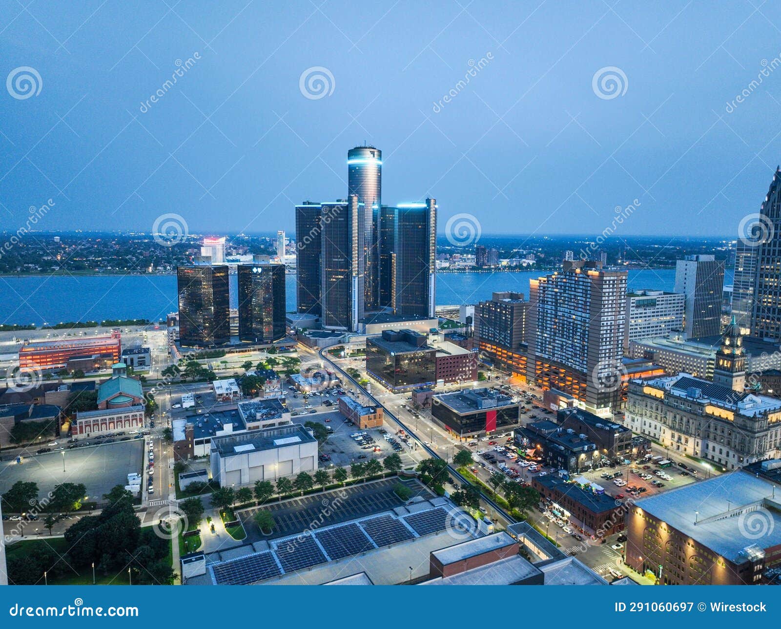 Aerial View of a Bustling Cityscape Featuring Prominent Architectural ...