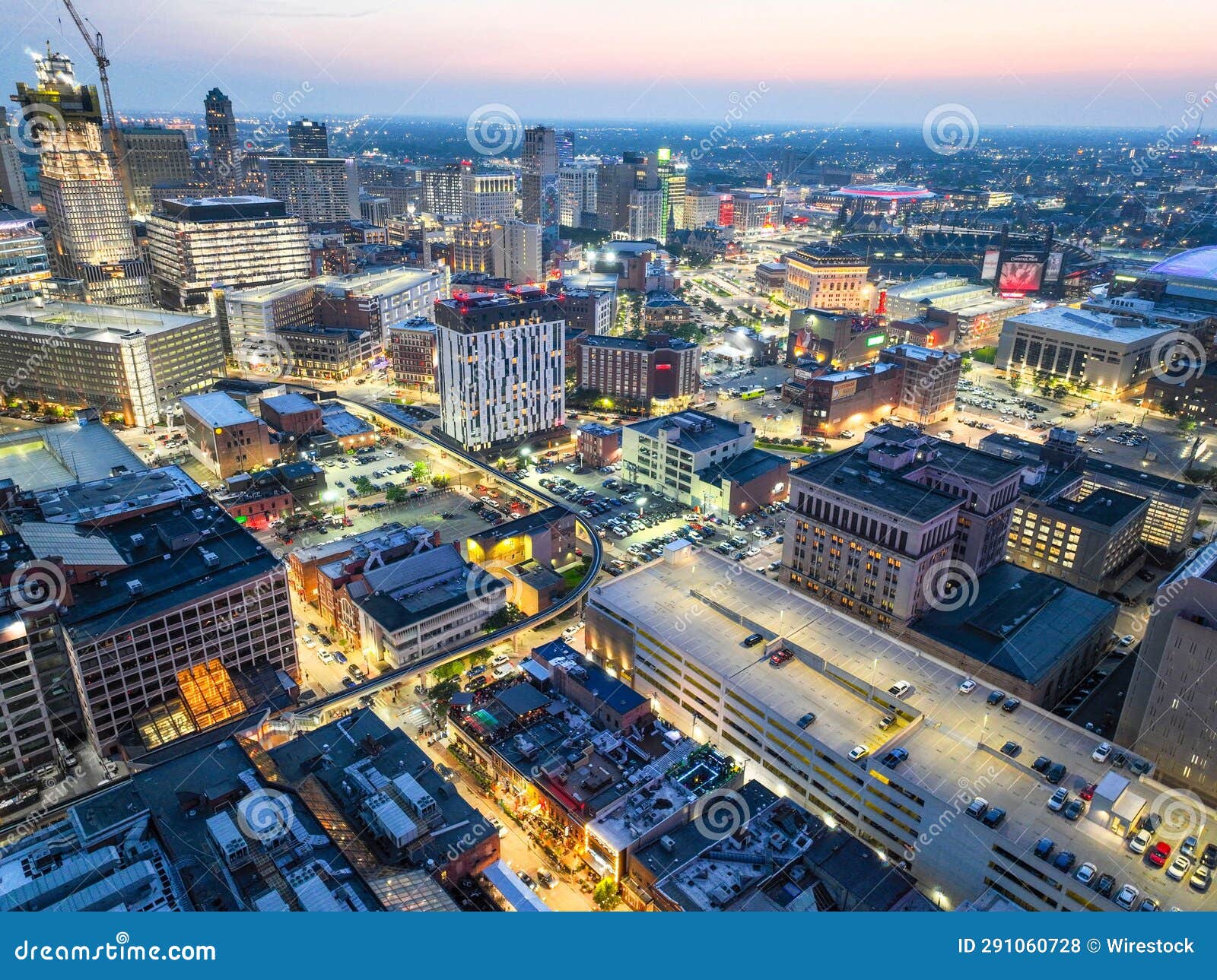 Aerial View of a Bustling Cityscape Featuring Prominent Architectural ...