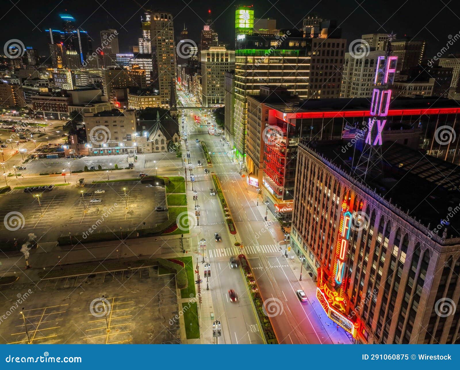 Aerial View of a Bustling Cityscape Featuring Prominent Architectural ...